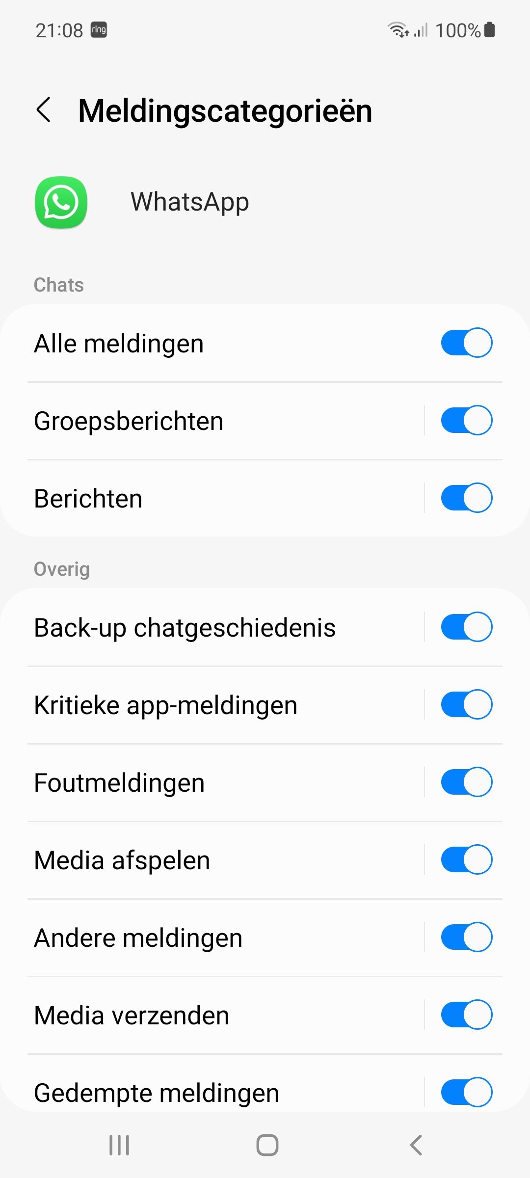 Opgelost: Geen WhatsApp popup Android 12 - Samsung Community
