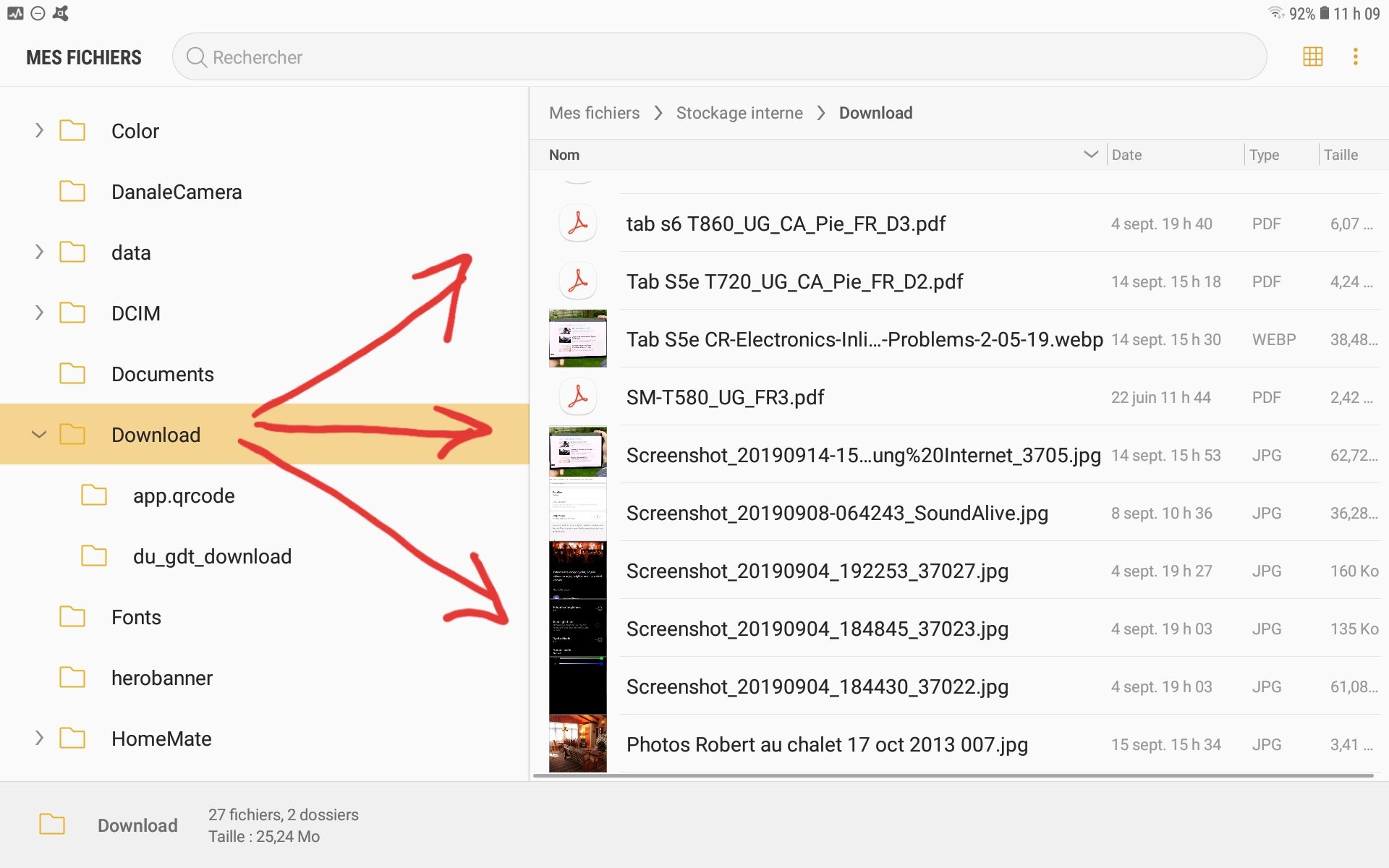 tab se5 : impossible d'afficher le contenu de "mes fichiers" - Samsung ...