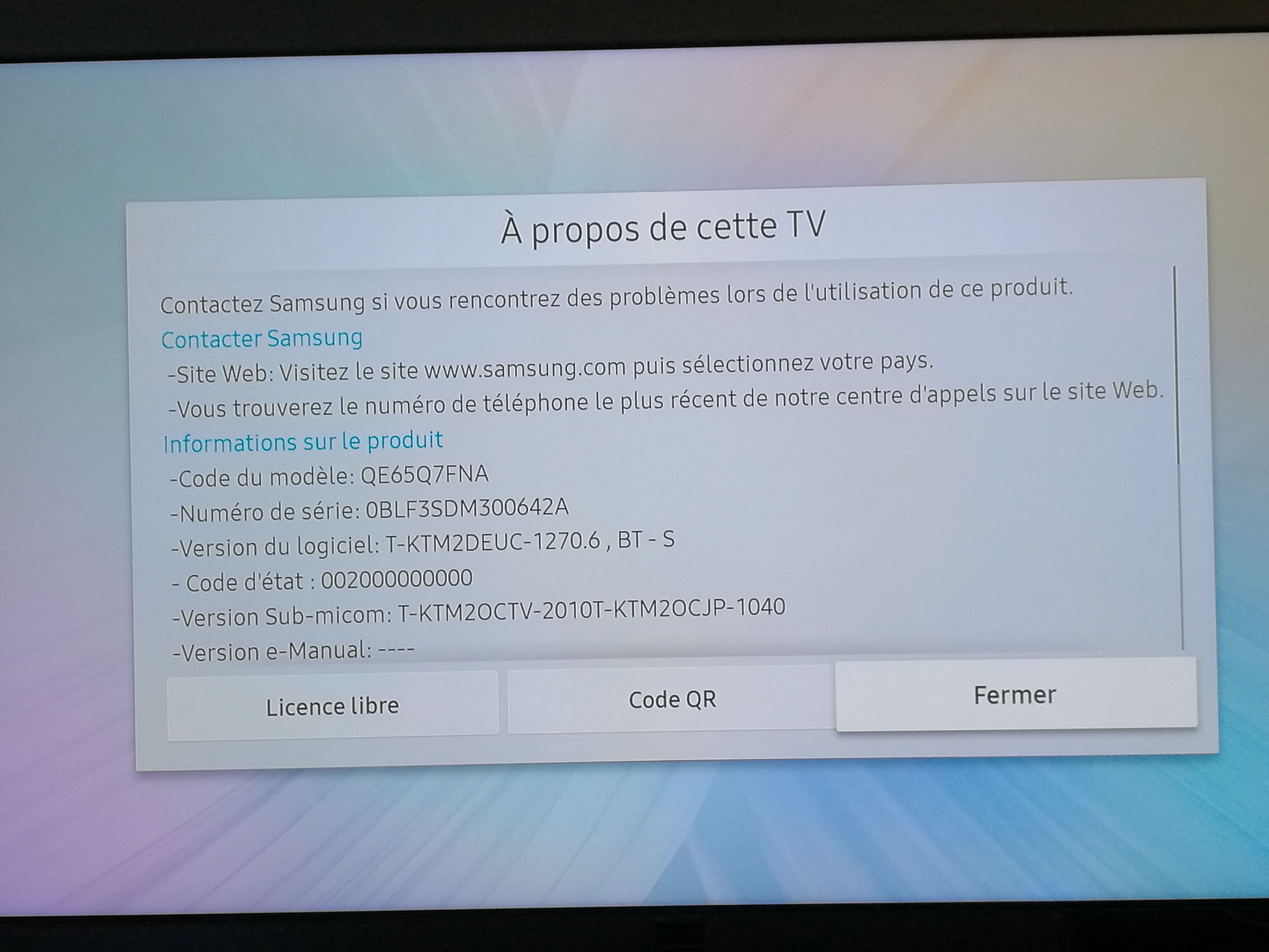 Résolu : Problemes Smart Hub et télécommande QE65Q7F - Samsung Community