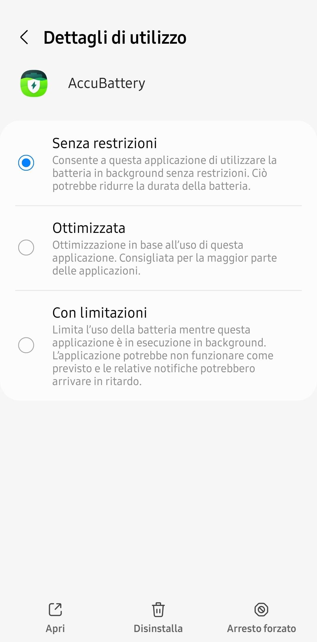 Ottimizzazione Batteria - Samsung Community