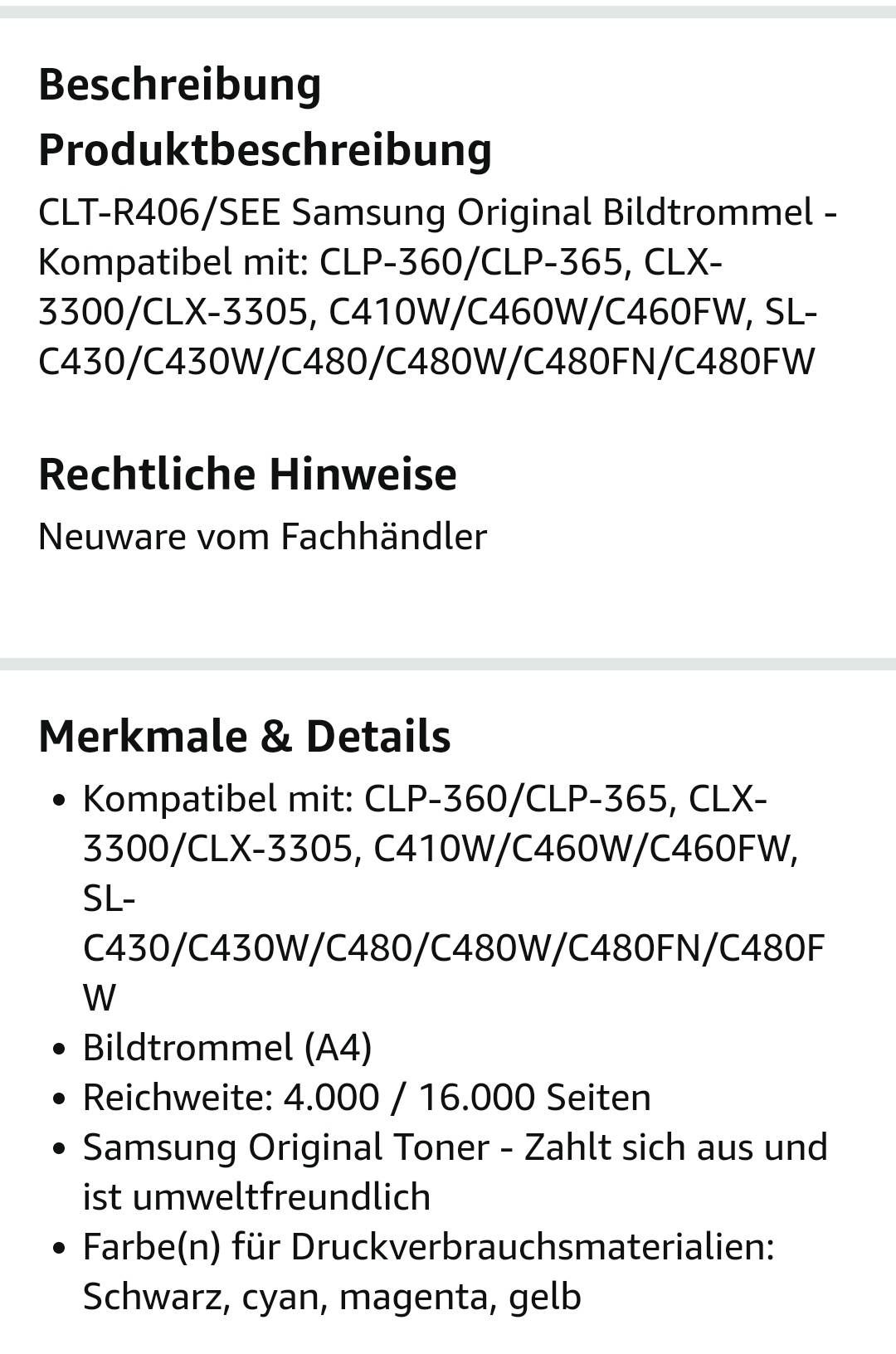 Xpress SL-C480W - Fragen zu Bildeinheit - Samsung Community