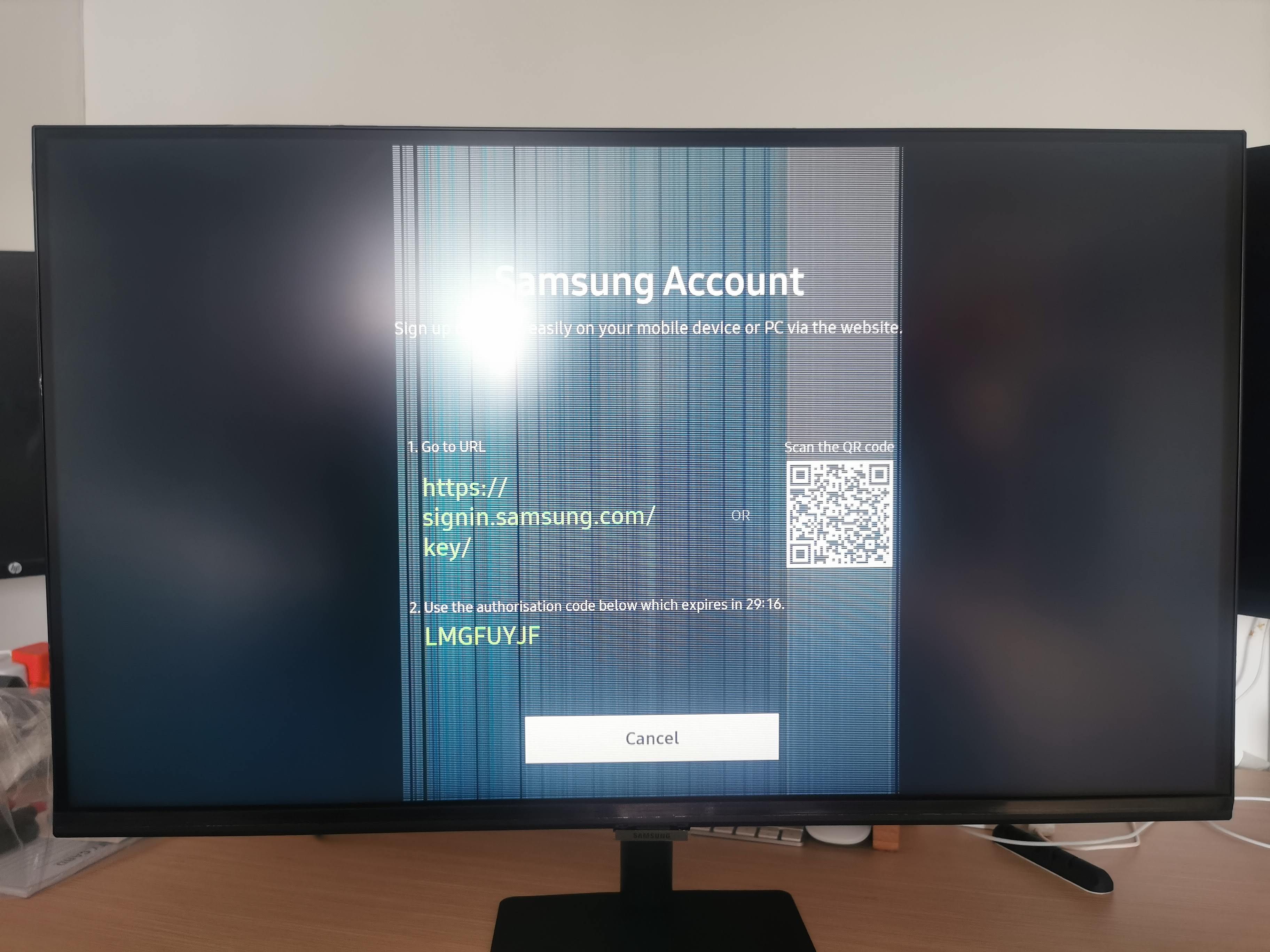 Recebi Smart Monitor M70A com defeito, apoio ao cliente não existente ...