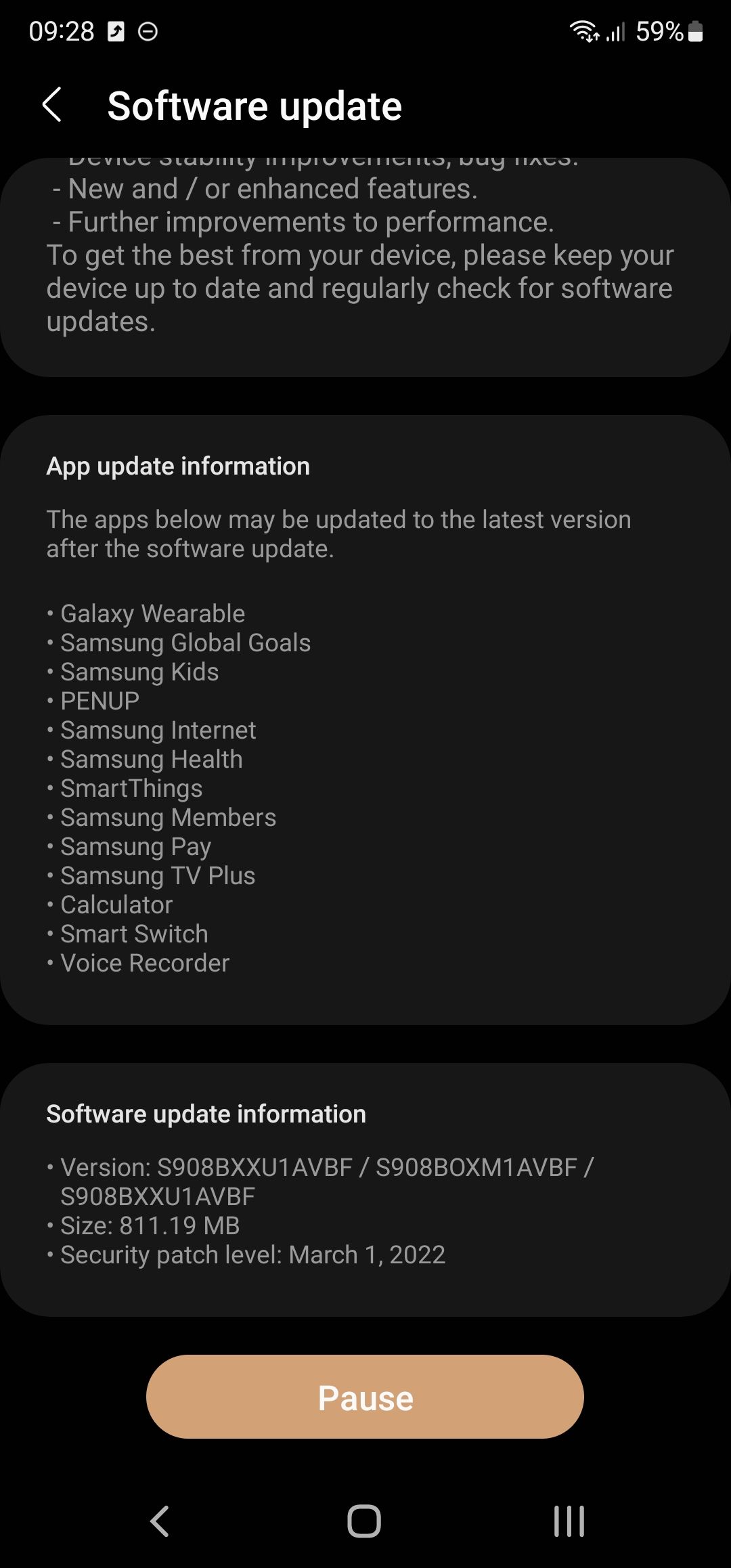 Samsung S22 Ultra software udpate - Samsung Community