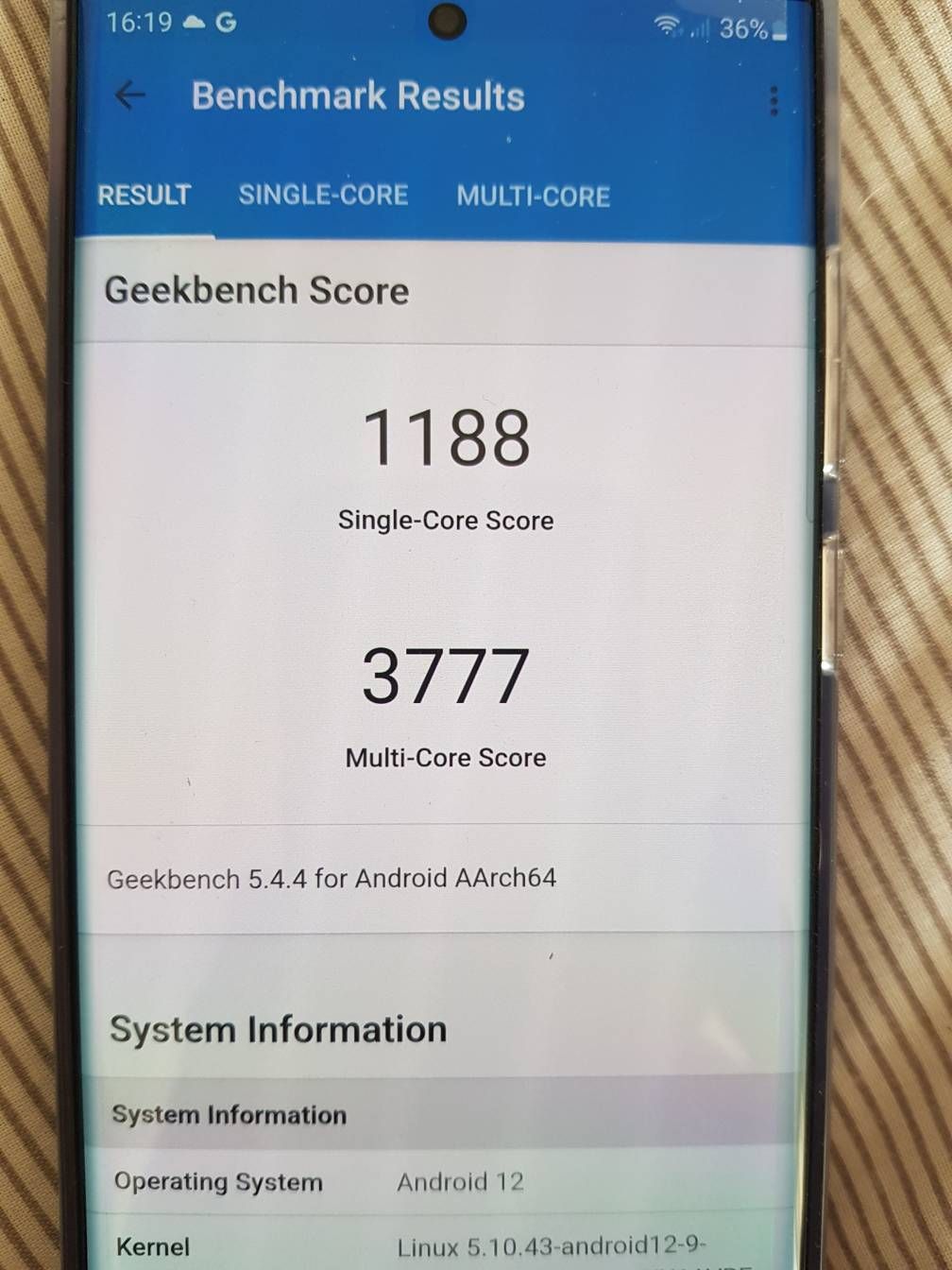 My S22 ultra Geekbench score - Samsung Community