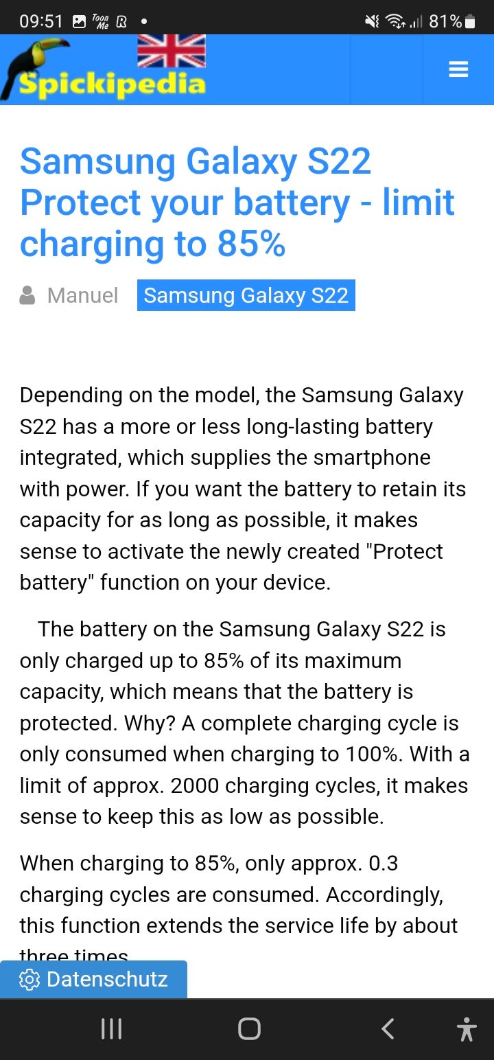 Battery protection feature stops the voltage of charger? - Samsung ...