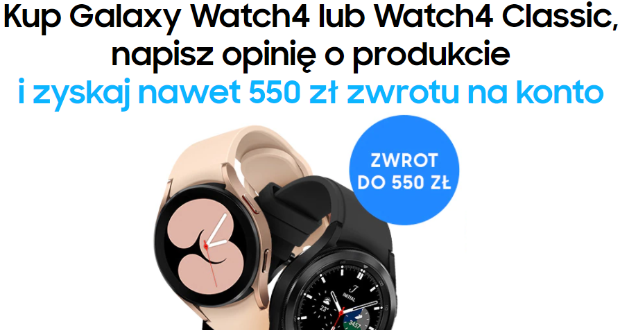 Wiosenna promocja cashback — kup wybrany Galaxy Watch4 i zyskaj zwrot ...