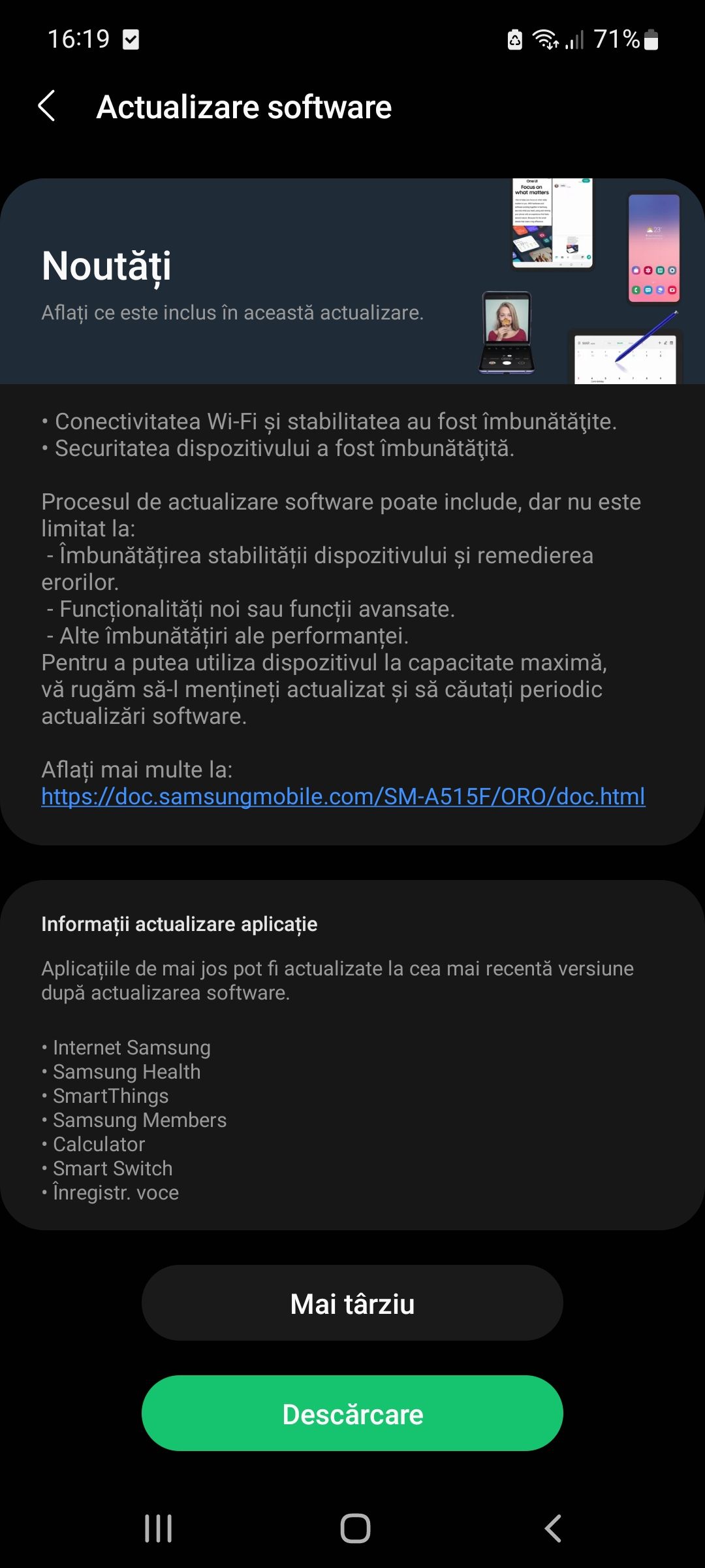Actualizare pe luna iunie A51 - Samsung Community