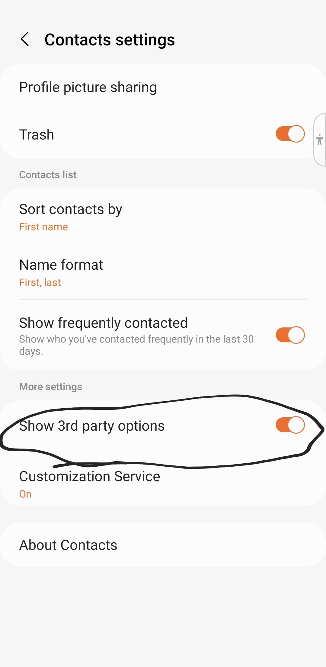 Contacts 3rd party apps sync error - Samsung Community