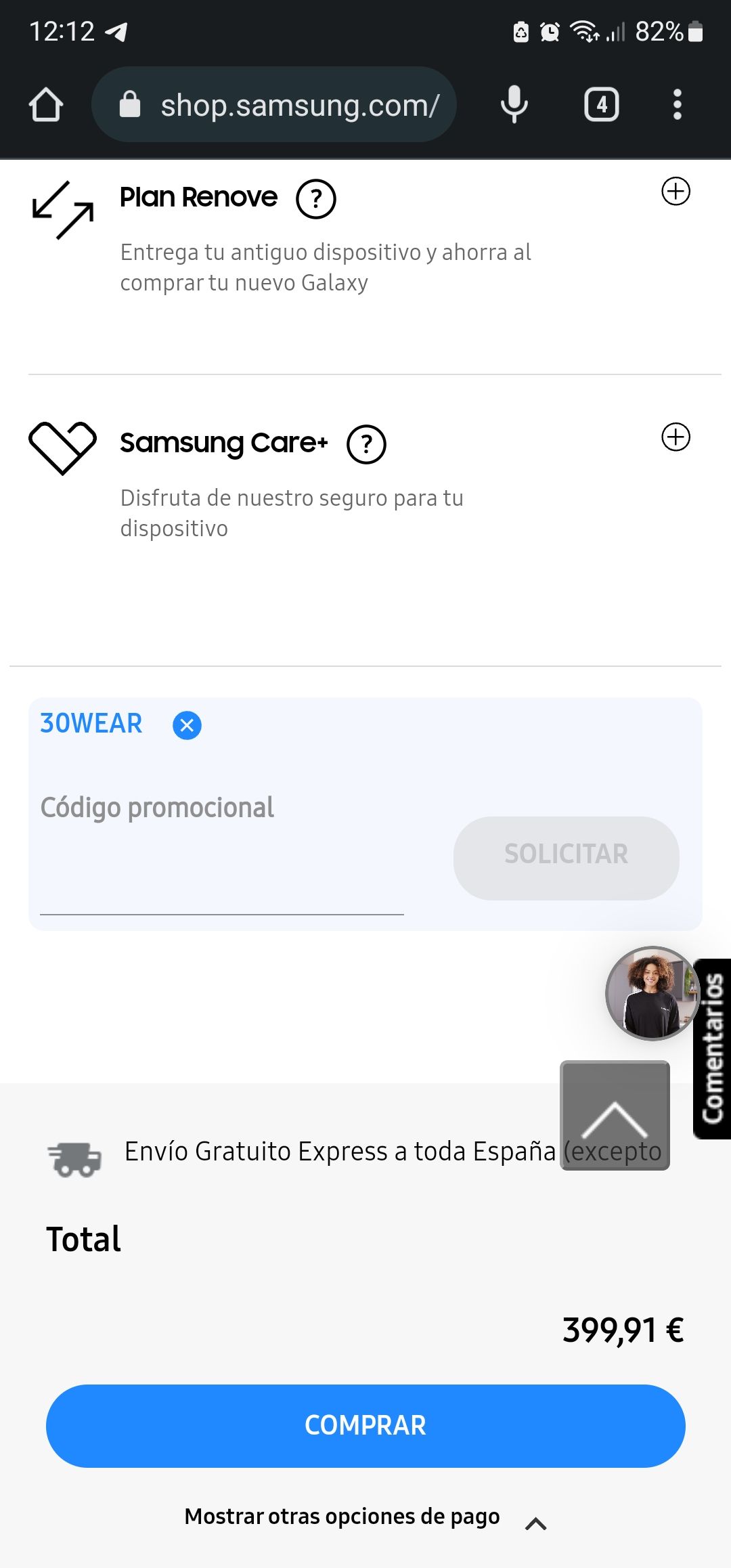 CODIGO DESCUENTO watch 5 y buds pro 2 - Página 2 - Samsung Community
