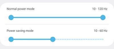 Refresh rate slider instead of modes - Samsung Community