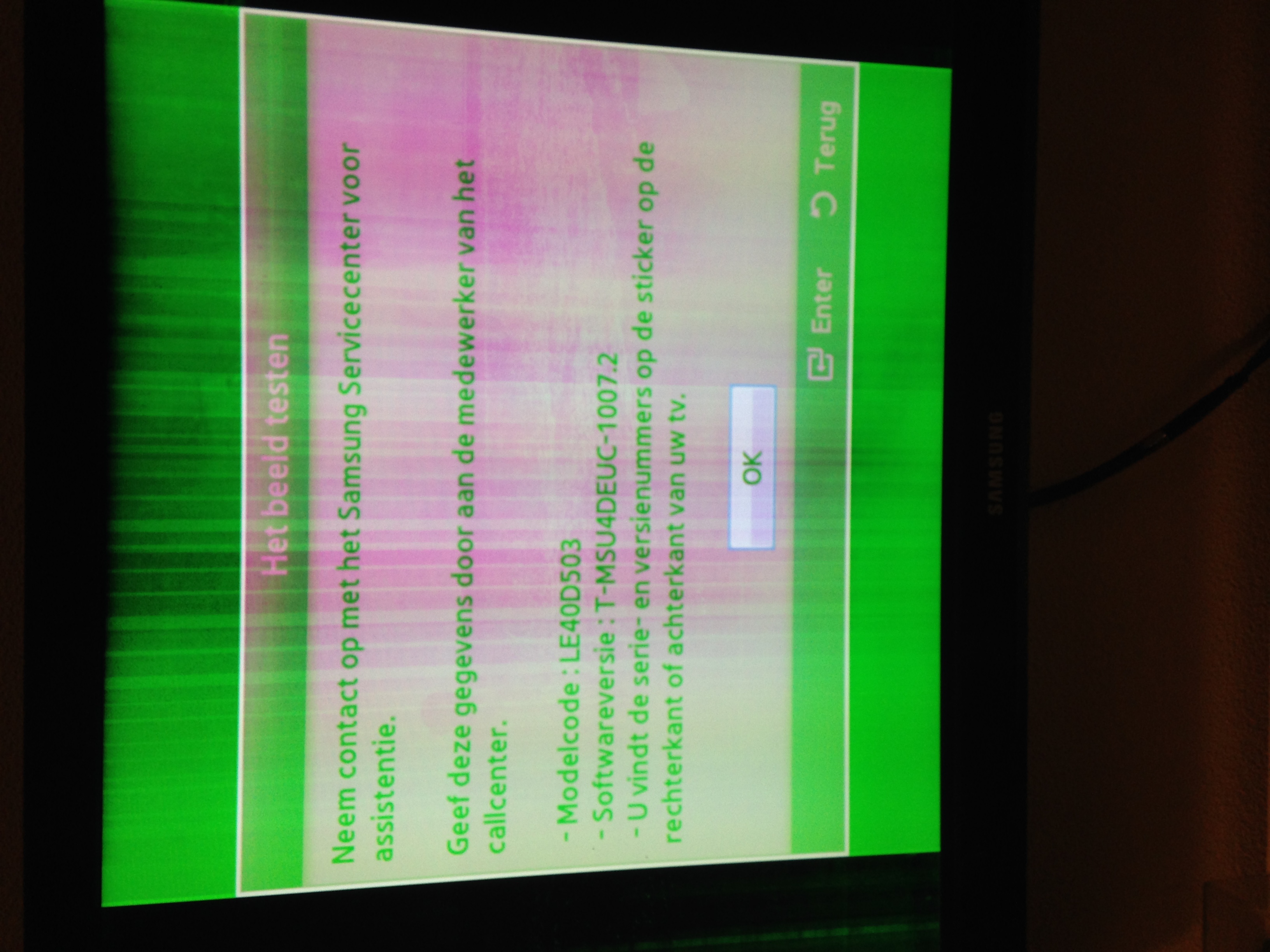 Groene strepen en groen beeld TV LE40D503F7W - Samsung Community