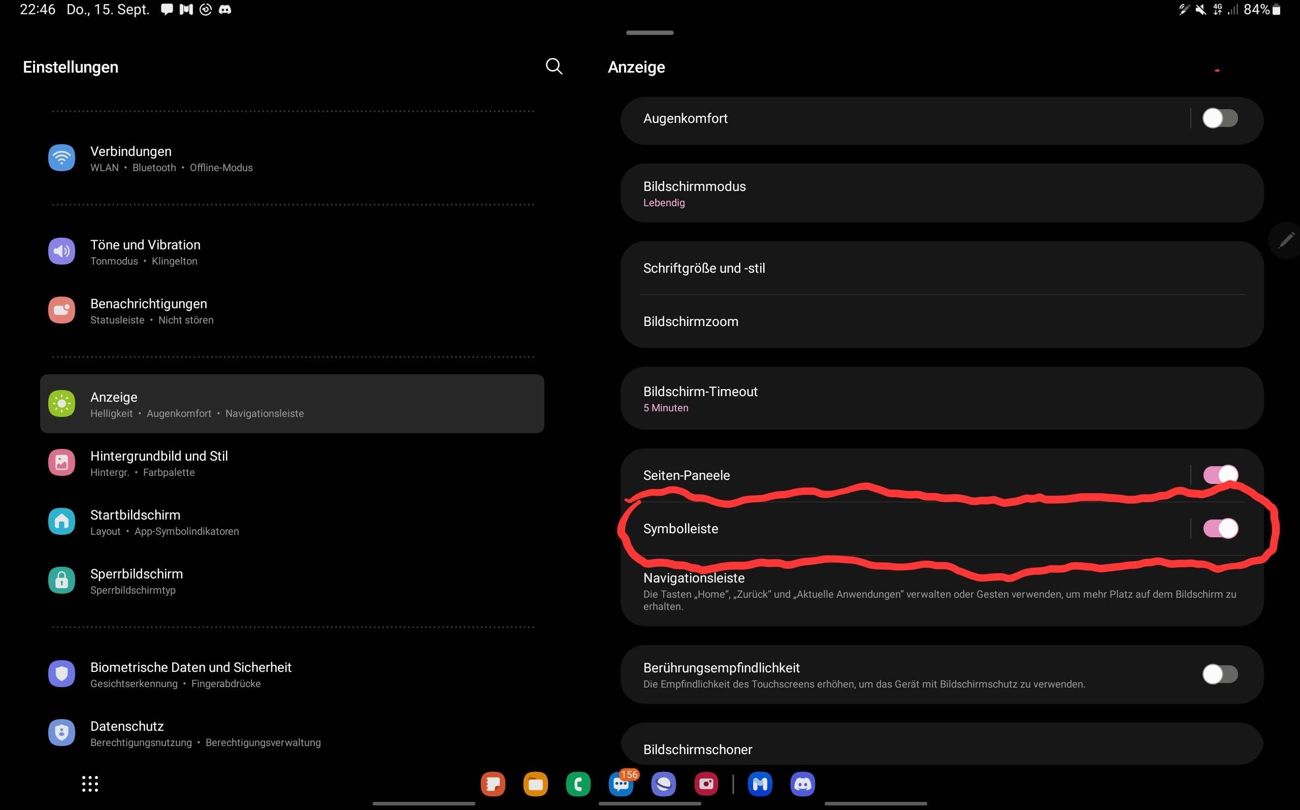 Gelöst: Galaxy Tab S8 Ultra, praktische Symbolleiste unten wieder weg ...