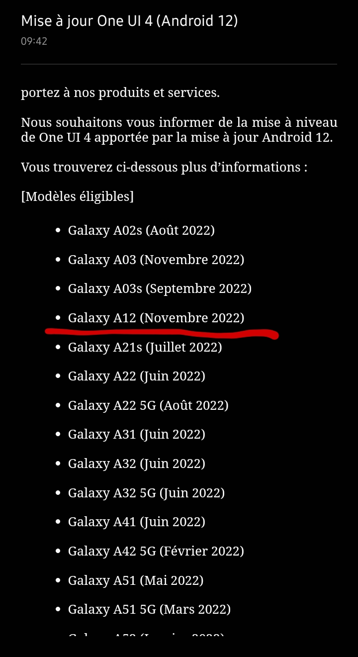Nouvelle date pour Android 12 sur A12 - Samsung Community