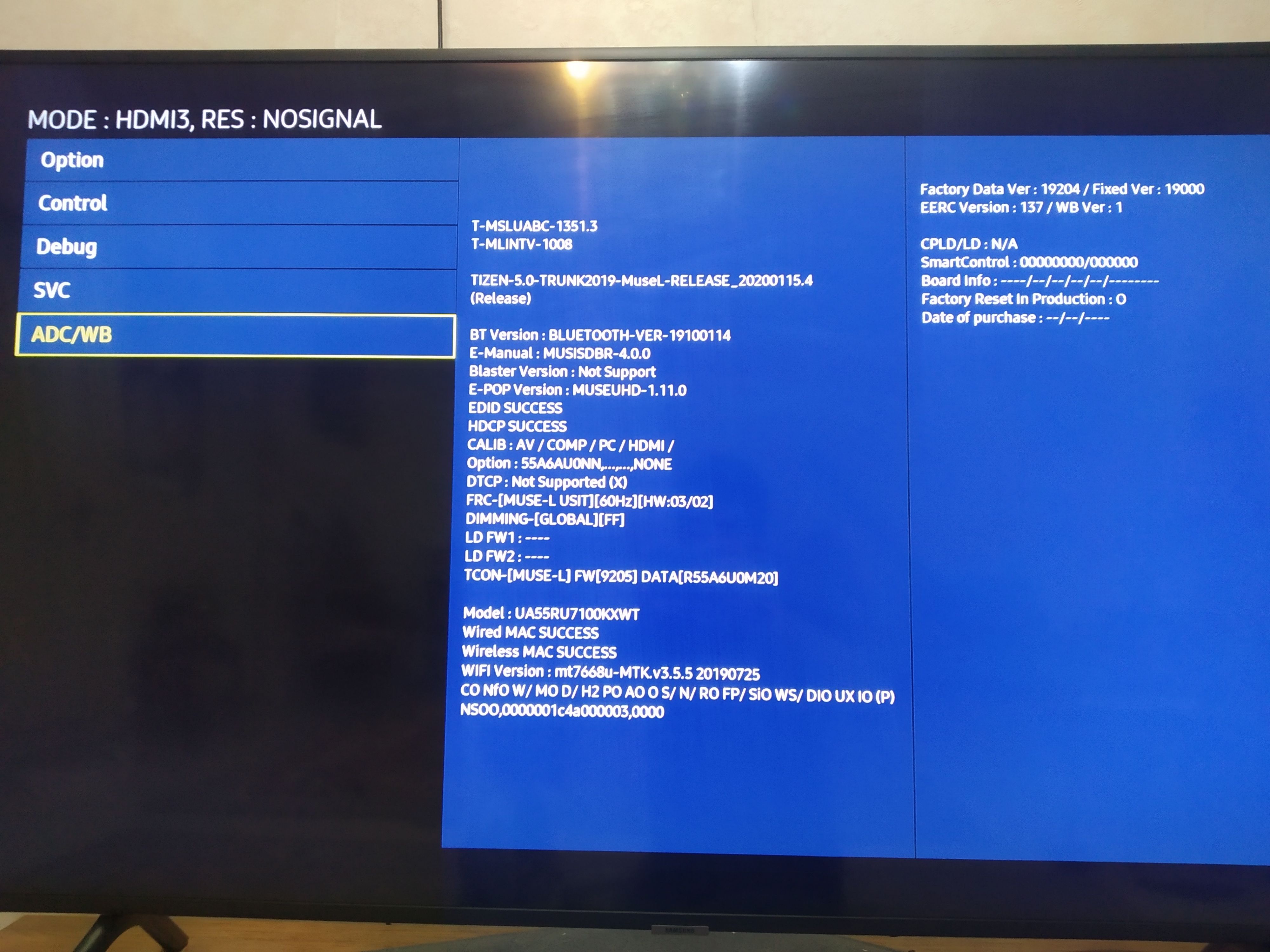 Problem in service menu TV UA55RU7100-Tuner setup - Samsung Community Problem in service menu TV UA55RU7100-Tuner setup - Samsung Community