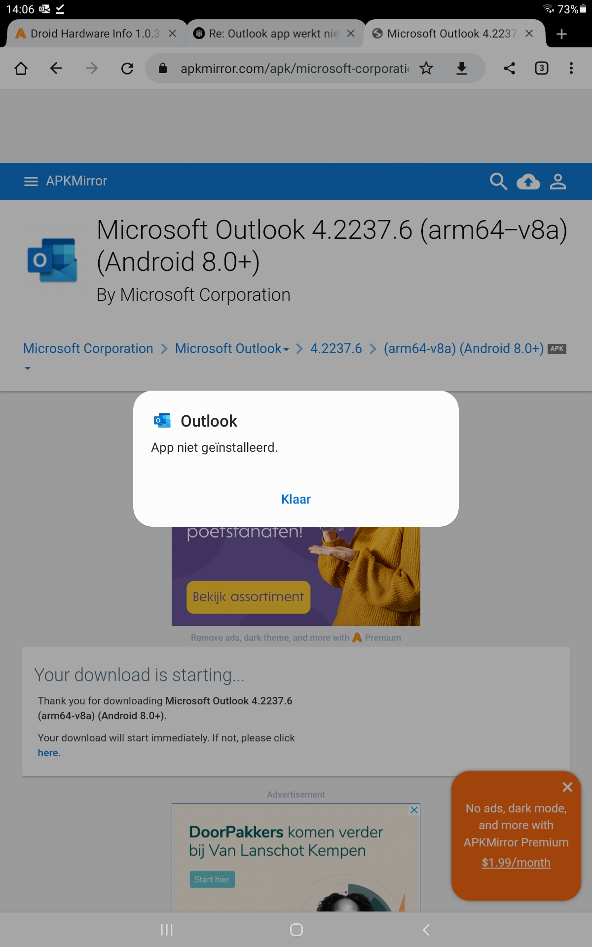 Opgelost: Outlook app werkt niet meer op Samsung tablet - Pagina 2 ...