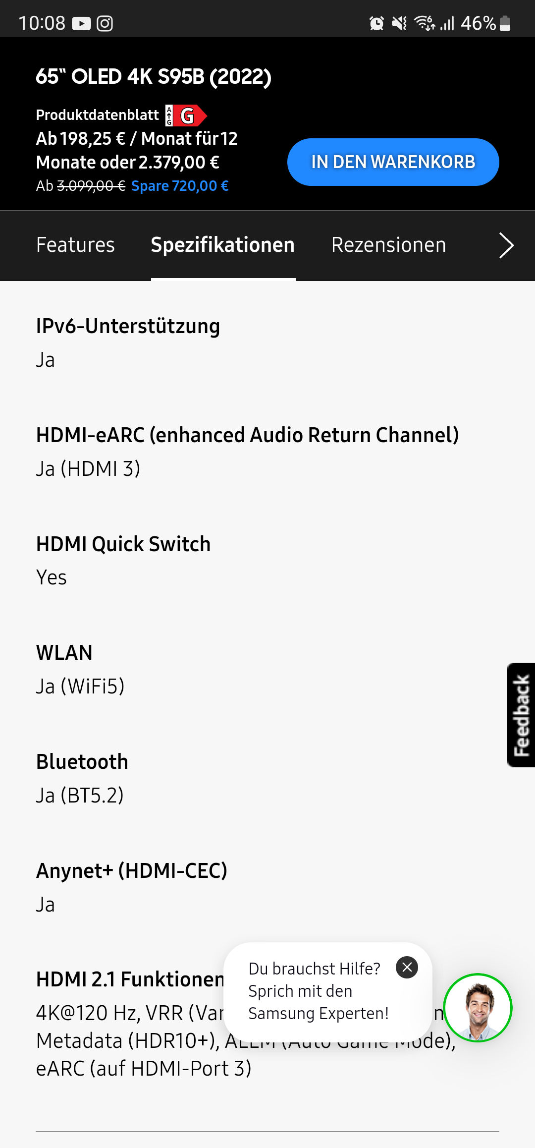 S95B Wifi 6 - Samsung Community