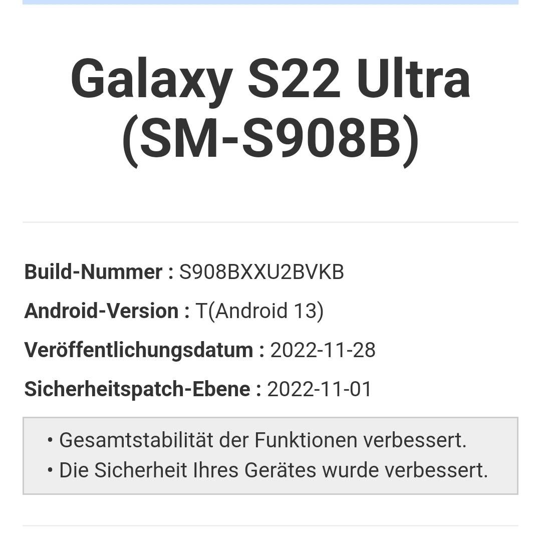 S22 Ultra Software Update verfügbar - Samsung Community
