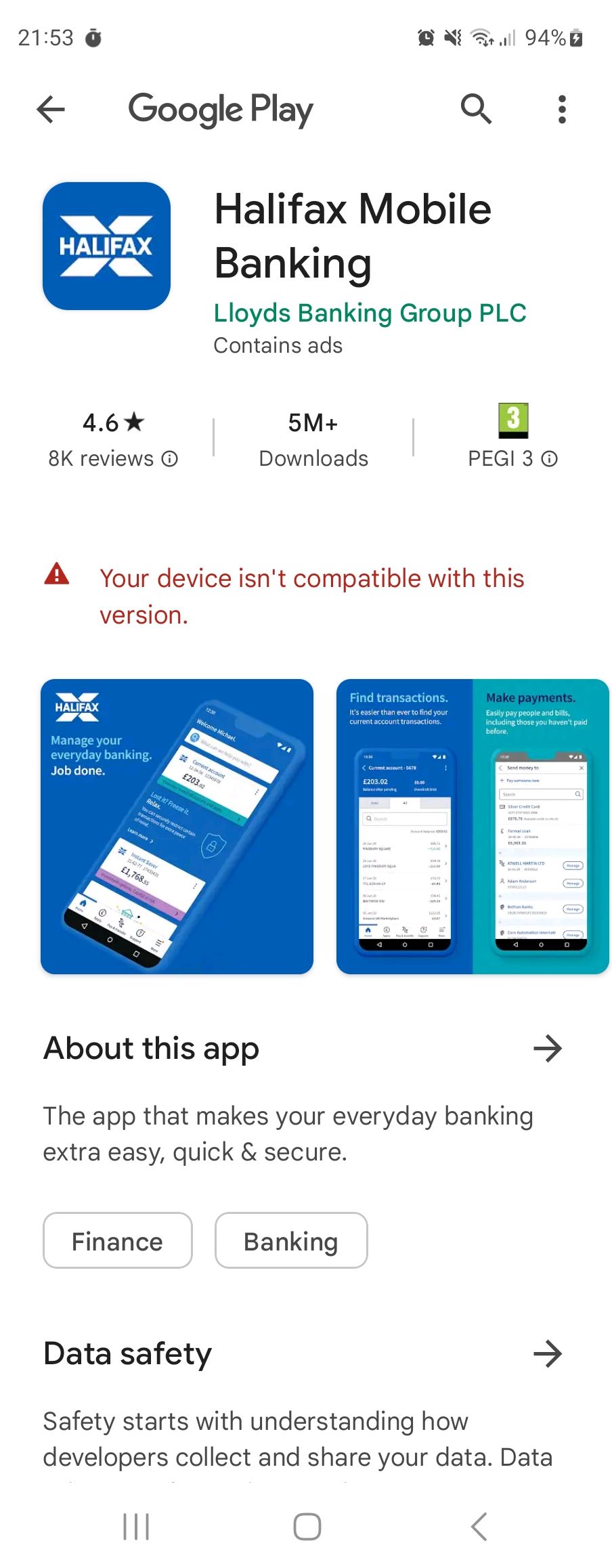 Samsung fold 4 not compatable with halifax app - Samsung Community
