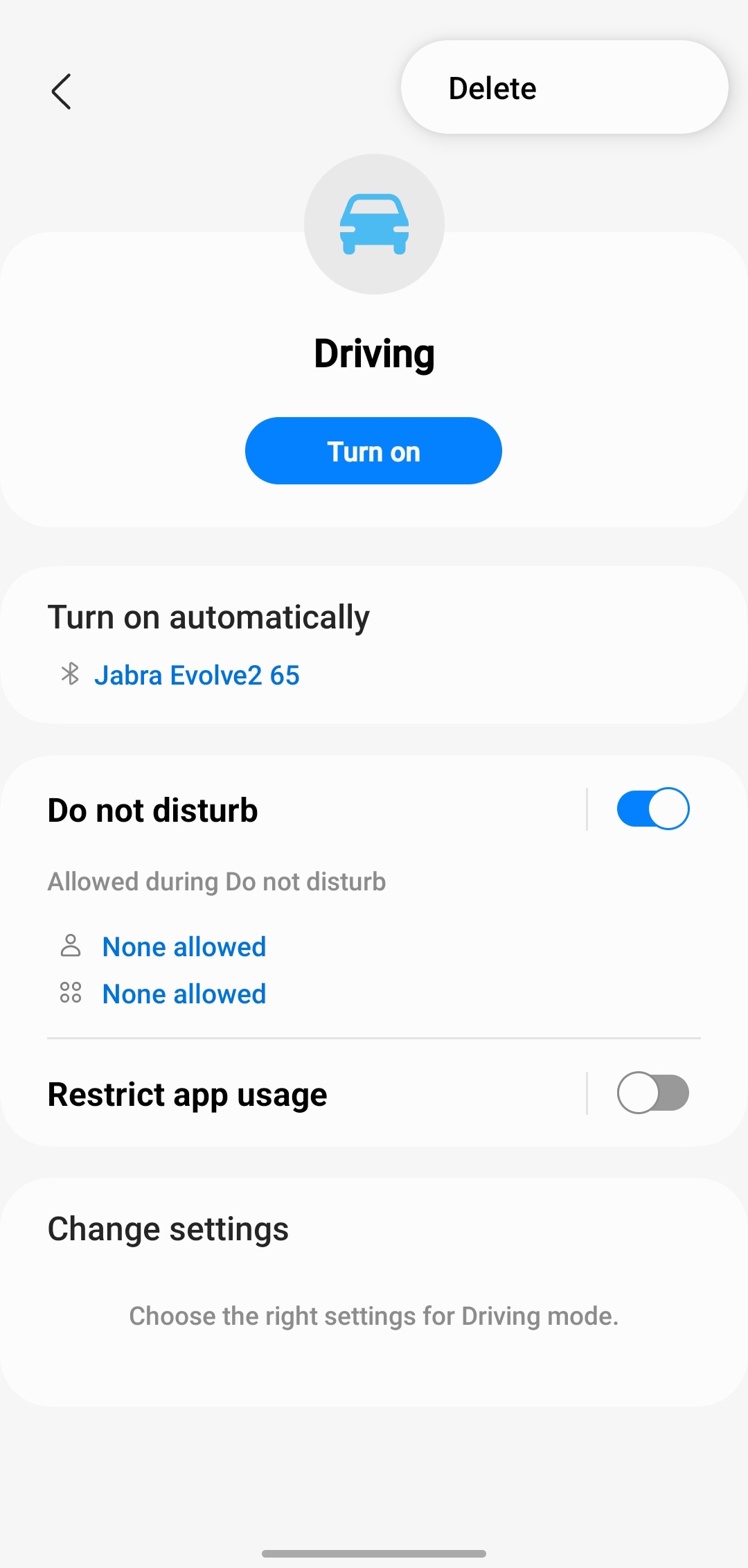 Driving Mode please stop it Droid 13 UI 5 - Samsung Community