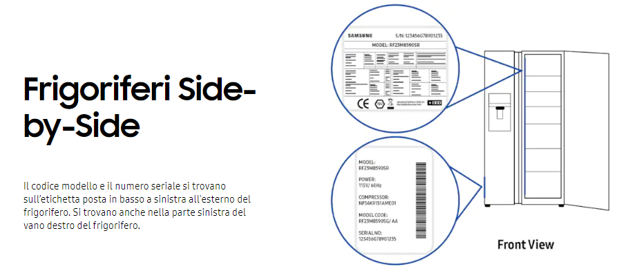 Frigorifero Side by Side Serie 8000 634L RS68A8842SL - difetto cerniera ...