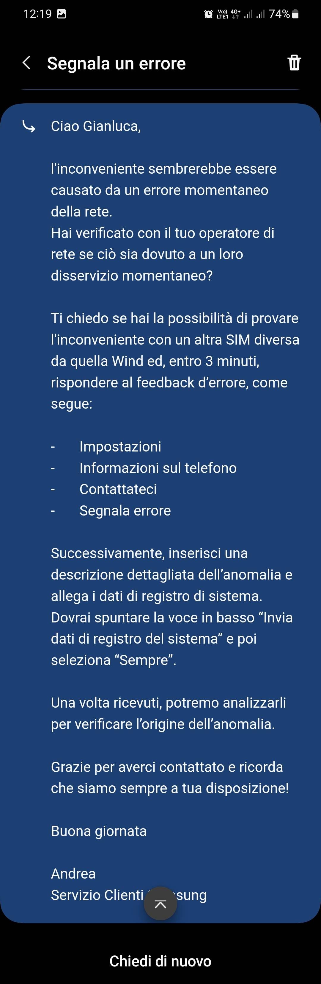 Problemi ricezione con Android 13 - Samsung Community
