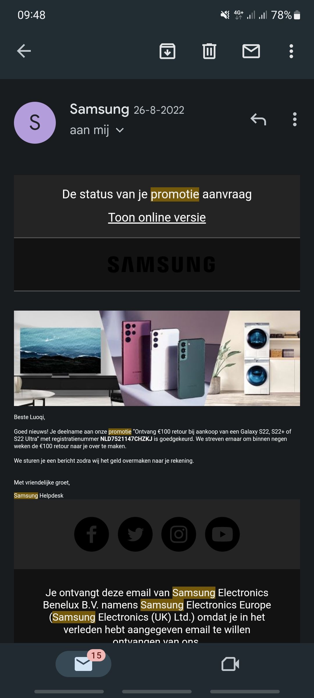 Opgelost: Cashback nog steeds niet ontvangen - Samsung Community