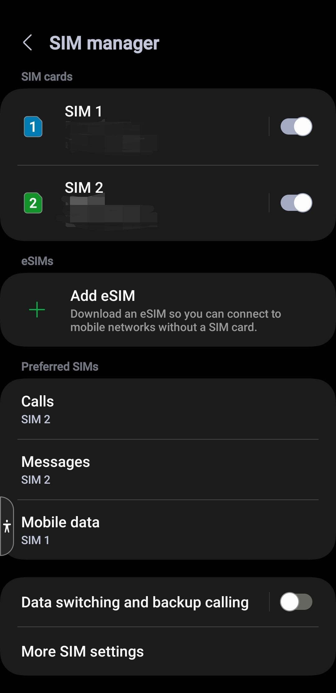 Is it possible to use one SIM for calls only and the other SIM for data ...