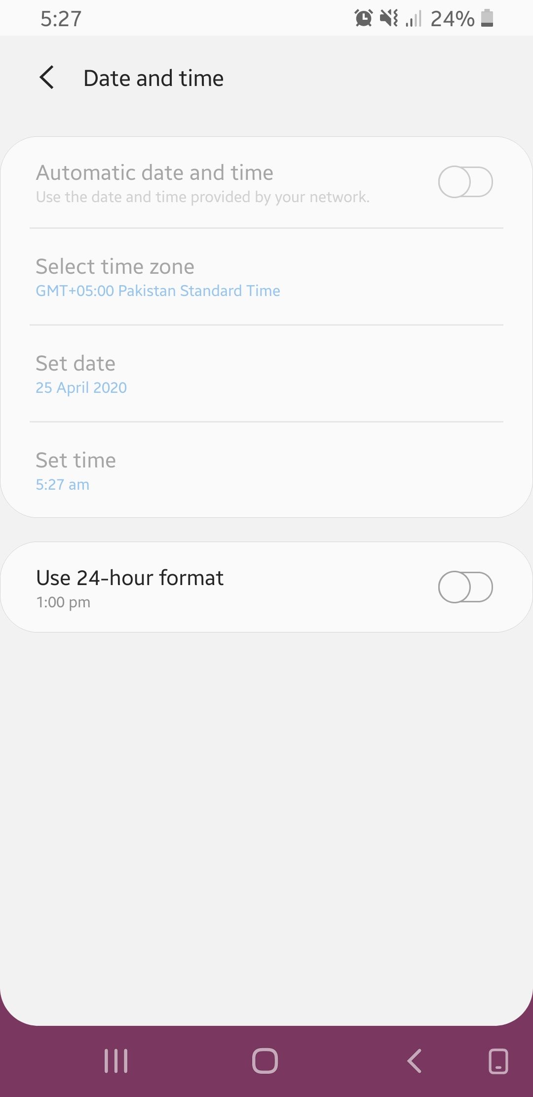 I cant change the time or or date on my phone. Its disabled somehow ...