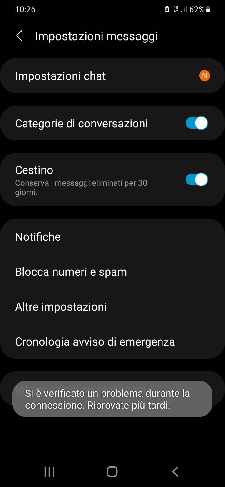 Problema con app messaggi - Samsung Community