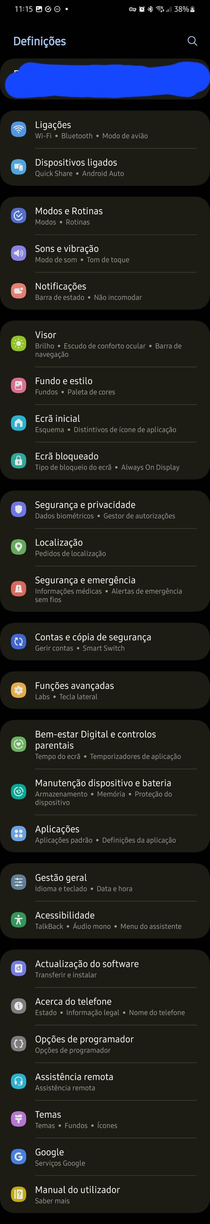 Ordem dos menus nas definições - Samsung Community