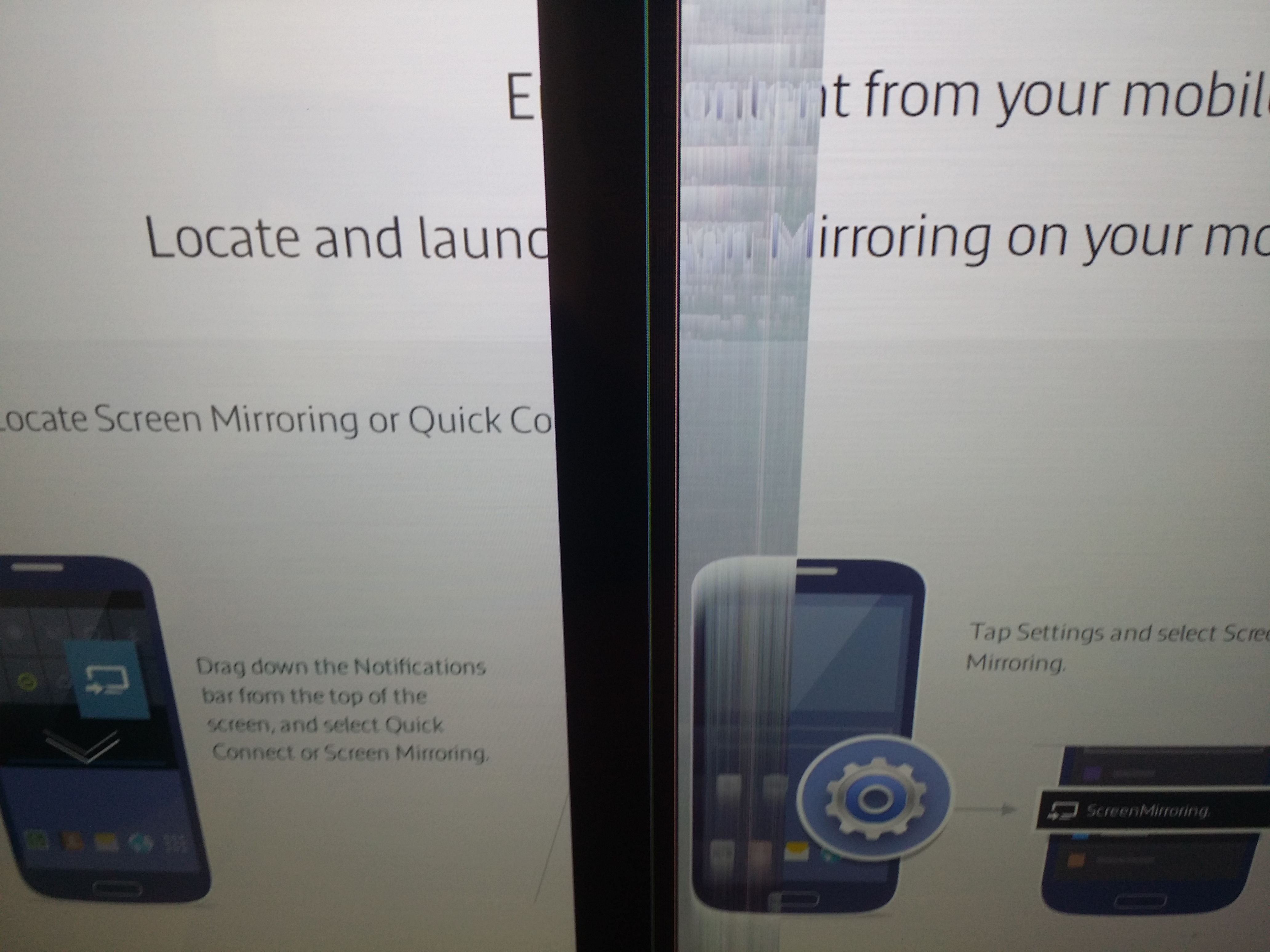 Samsung TV black line down centre - Samsung Community