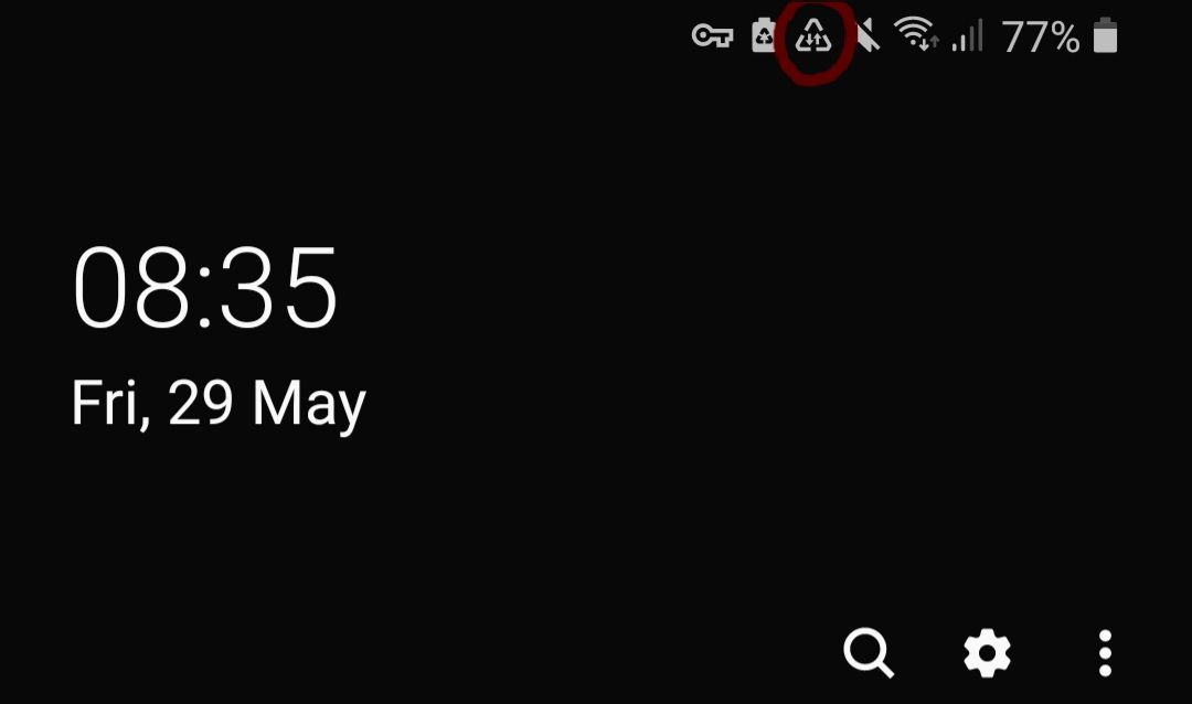 Solved: Symbol on top right hand side of screen - Samsung Community