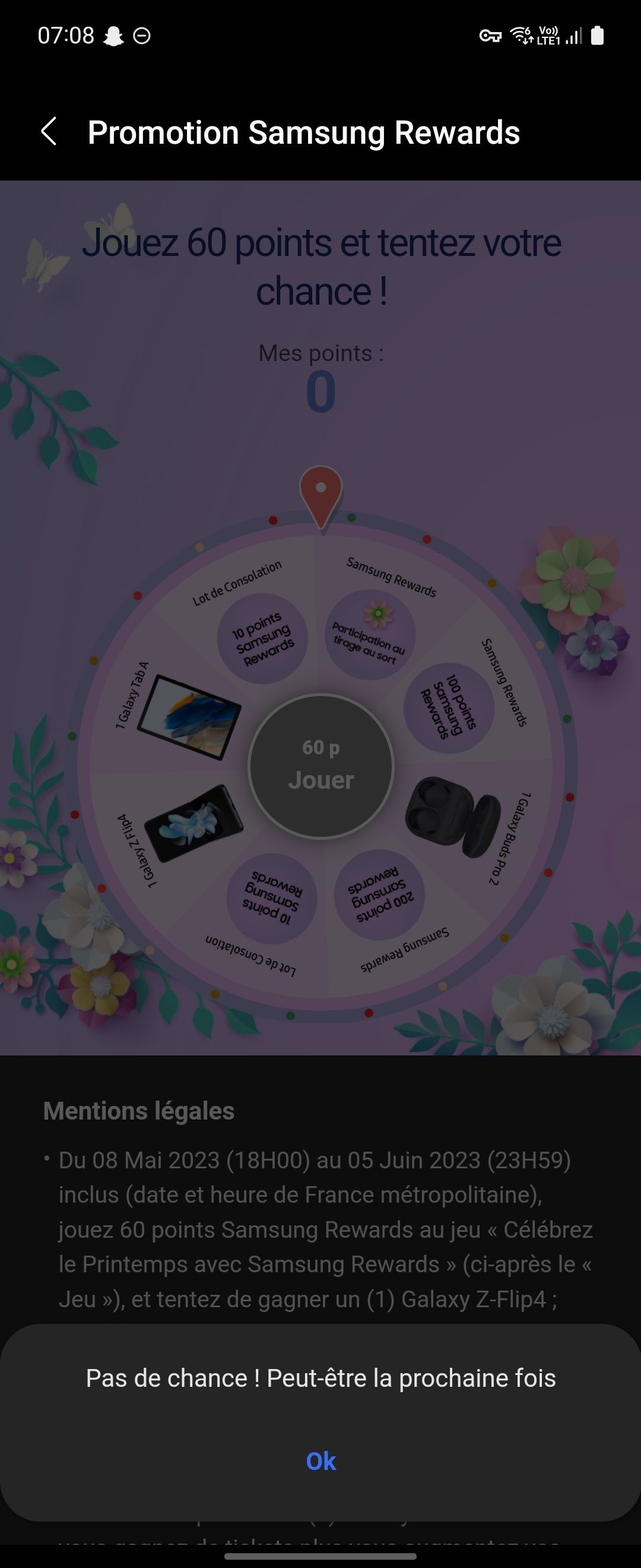 Promotion Samsung rewards (jeu roulette) - Samsung Community