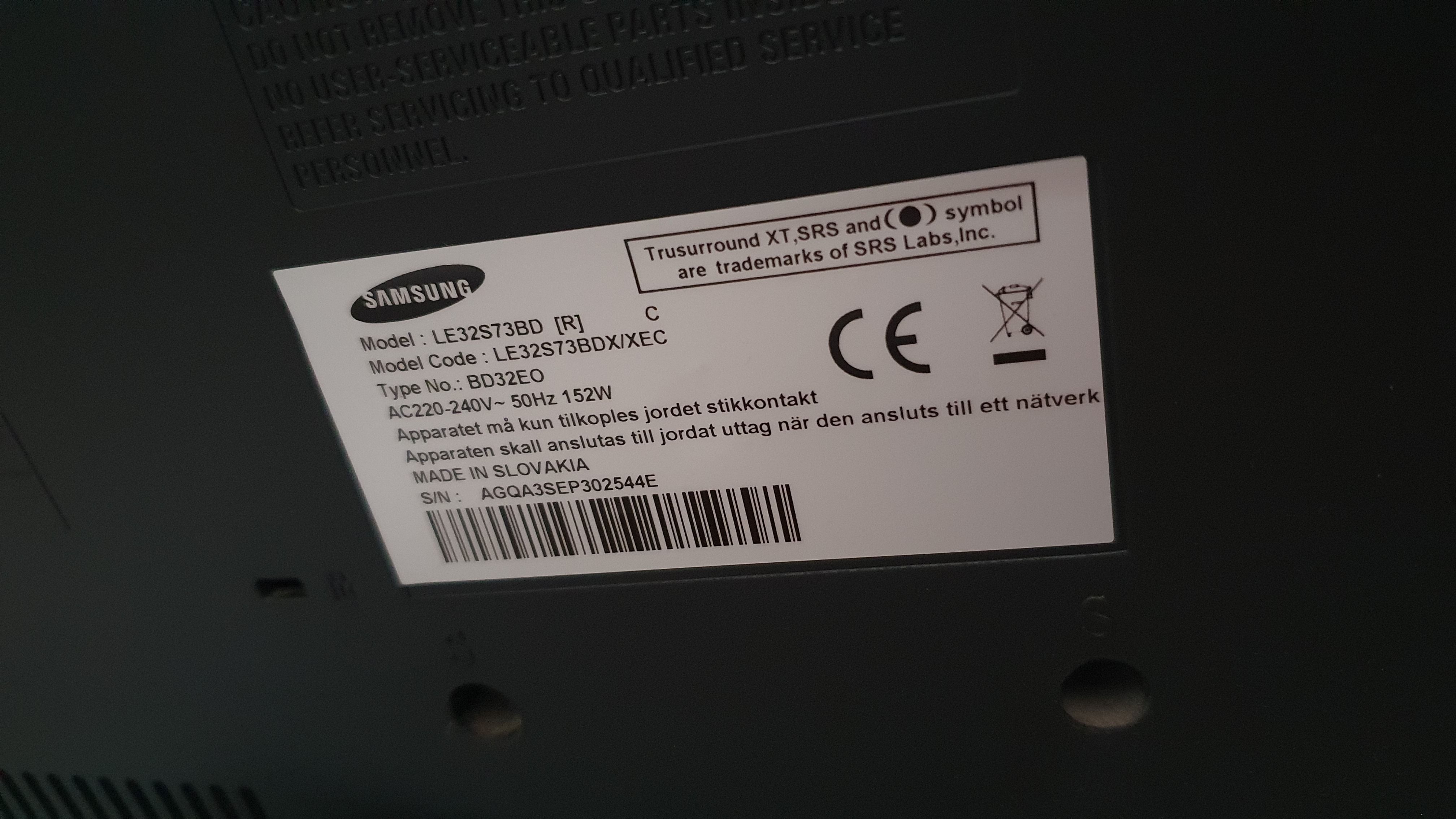 Samsung le32s73bdx - Samsung Community