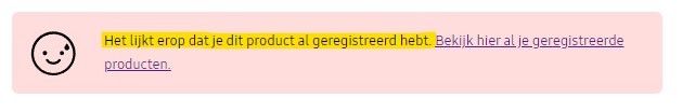 Opgelost: Blijkt al geregistreerd te zijn - Samsung Community