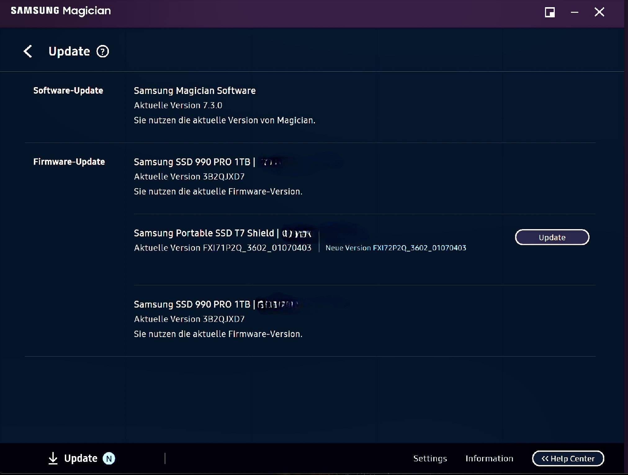 Firmware-Update für Samsung SSD T7/ T7 Shield - Samsung Community