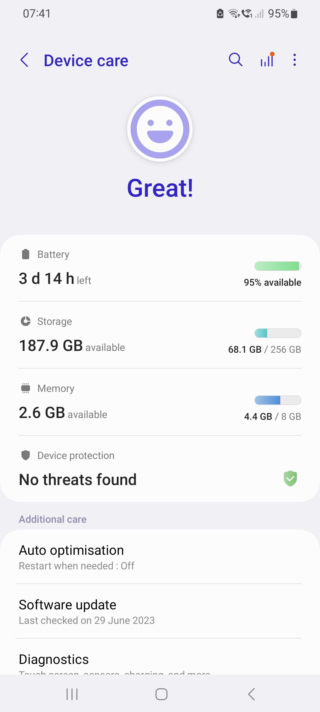 I can't find device protection in the device care apps. - Samsung Community