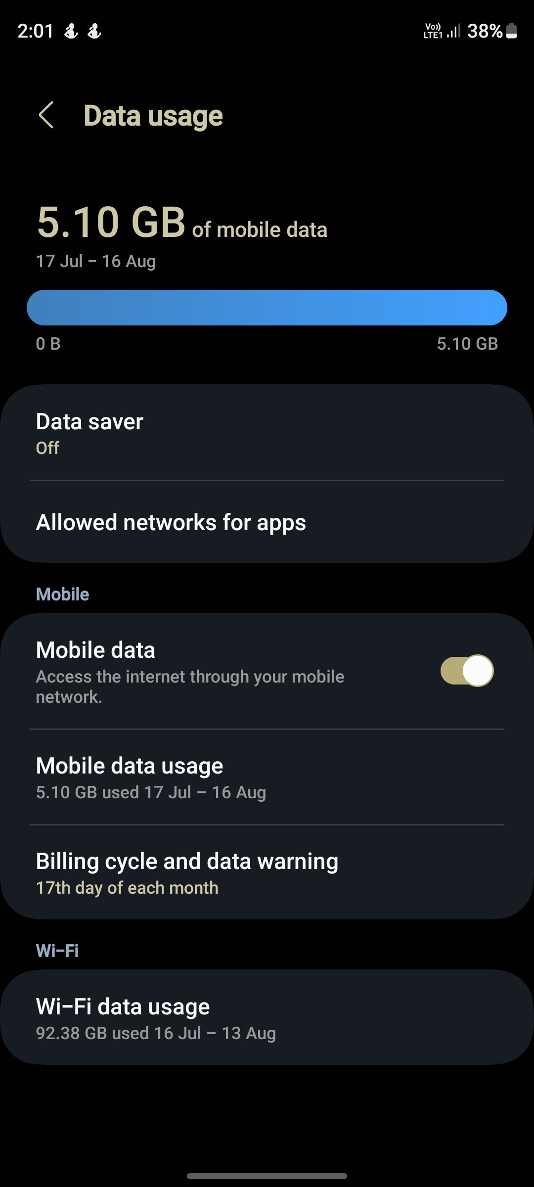 Mobile data doesn't turn on. - Samsung Community