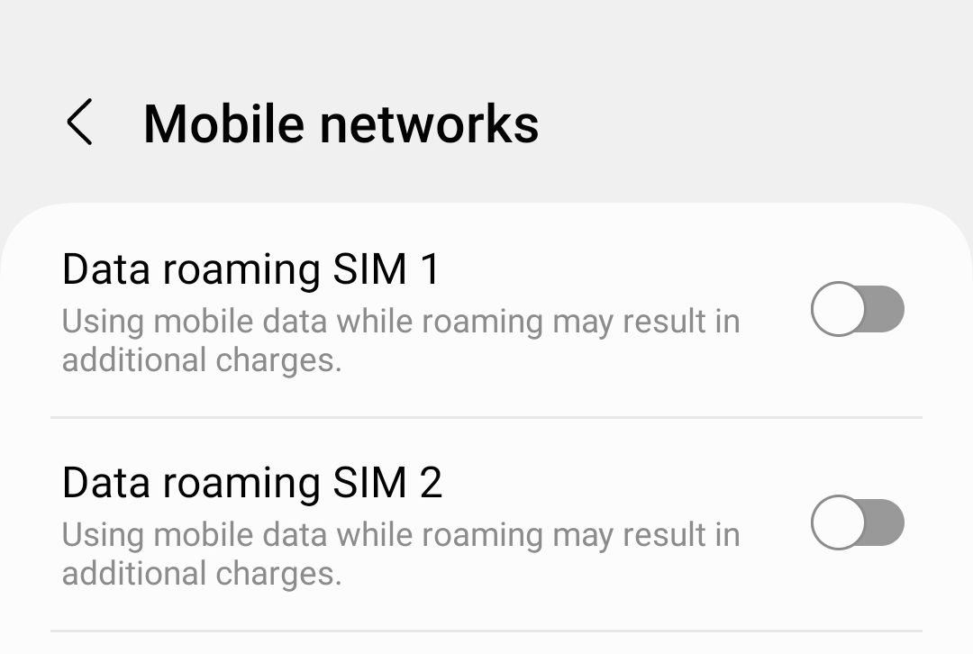 Roaming off primary sim - Samsung Community