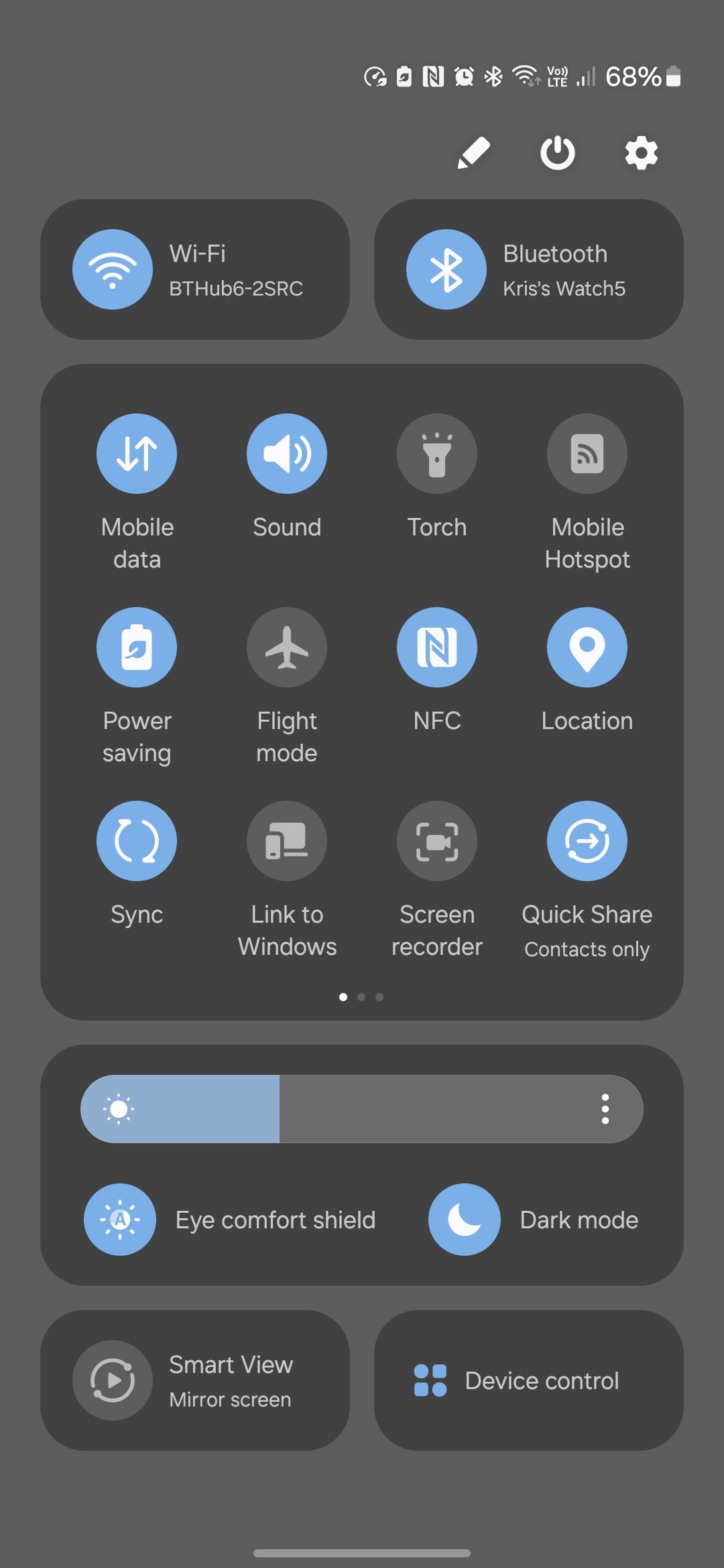 Dark mode control panel - Samsung Community