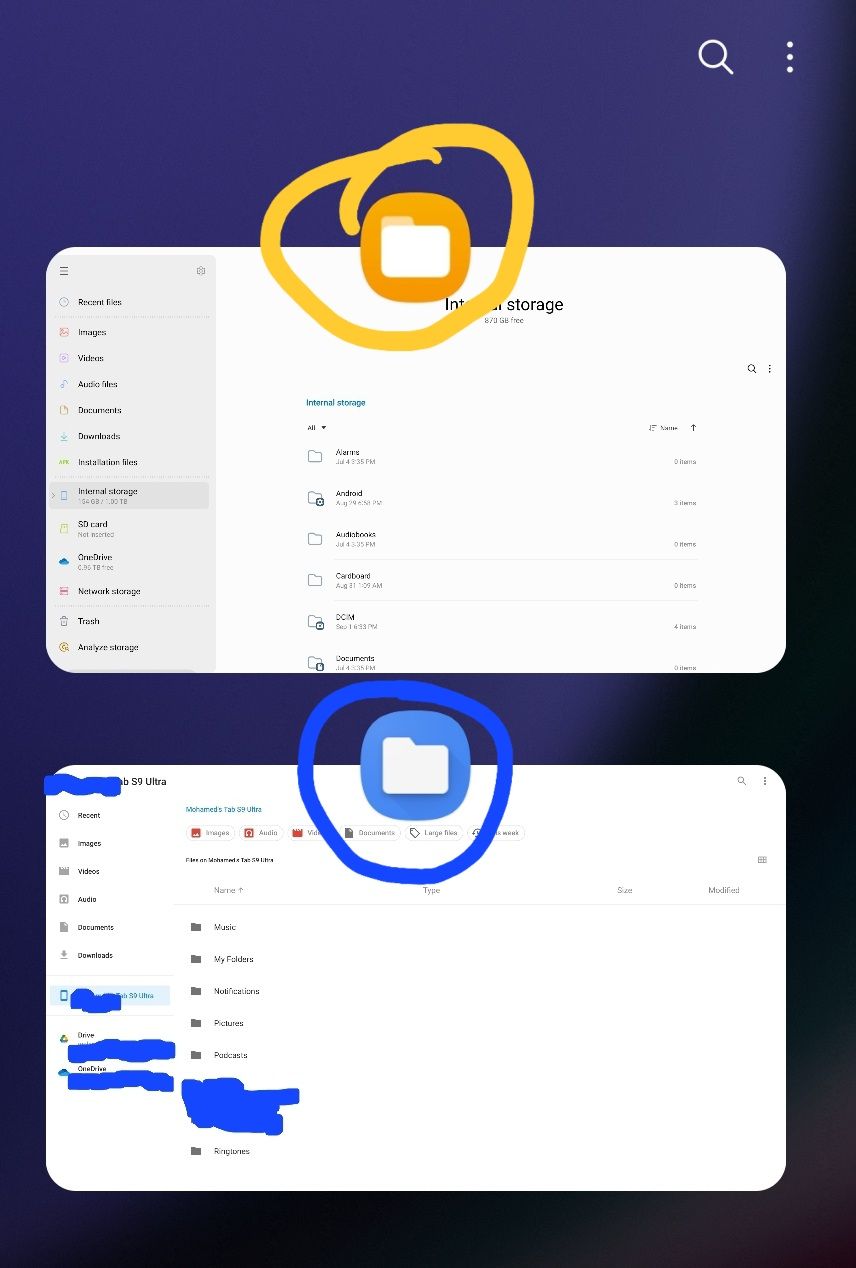 Solved: My Files app (Yellow & Blue) - Samsung Community