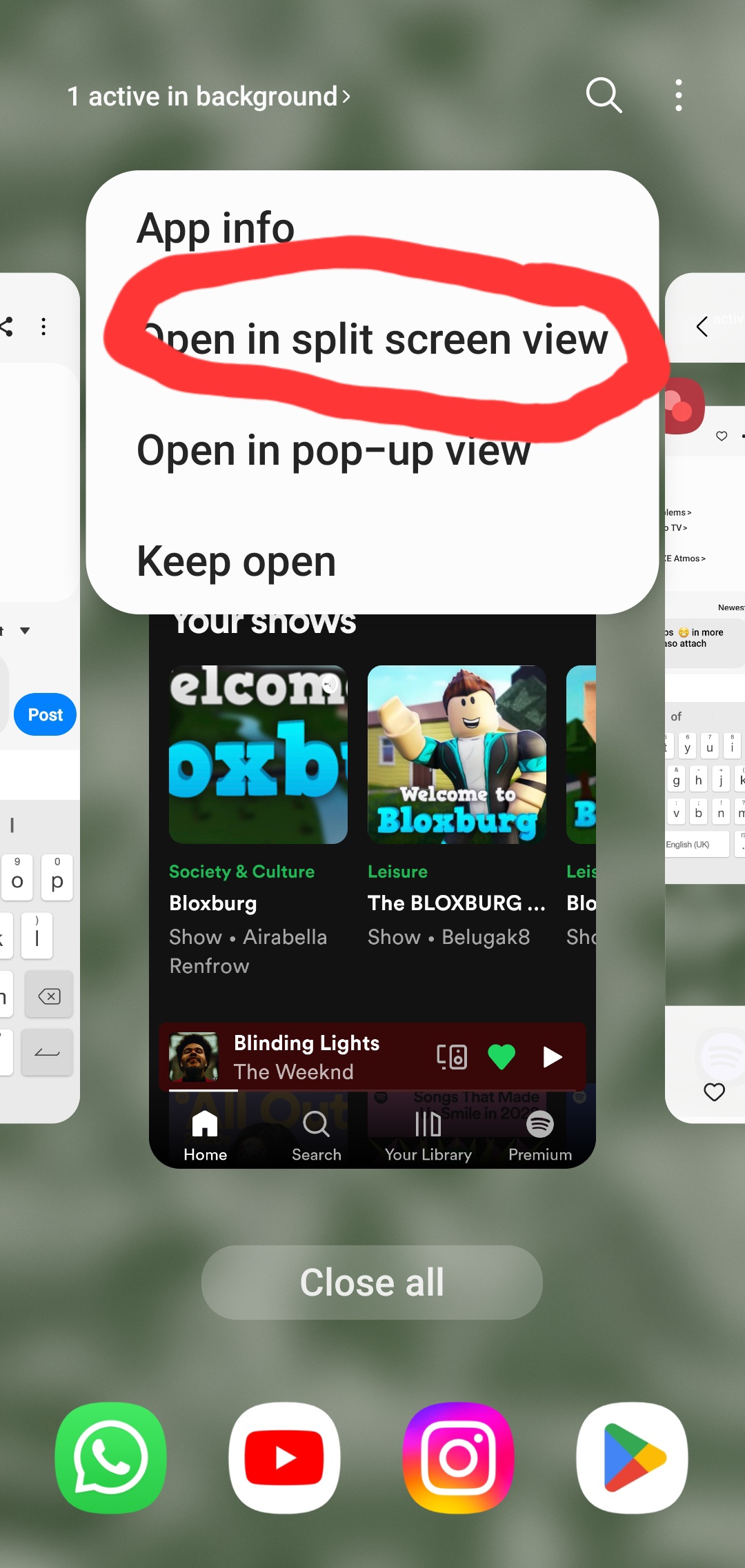 I can't figure out how to open two different apps in multi-view, like ...