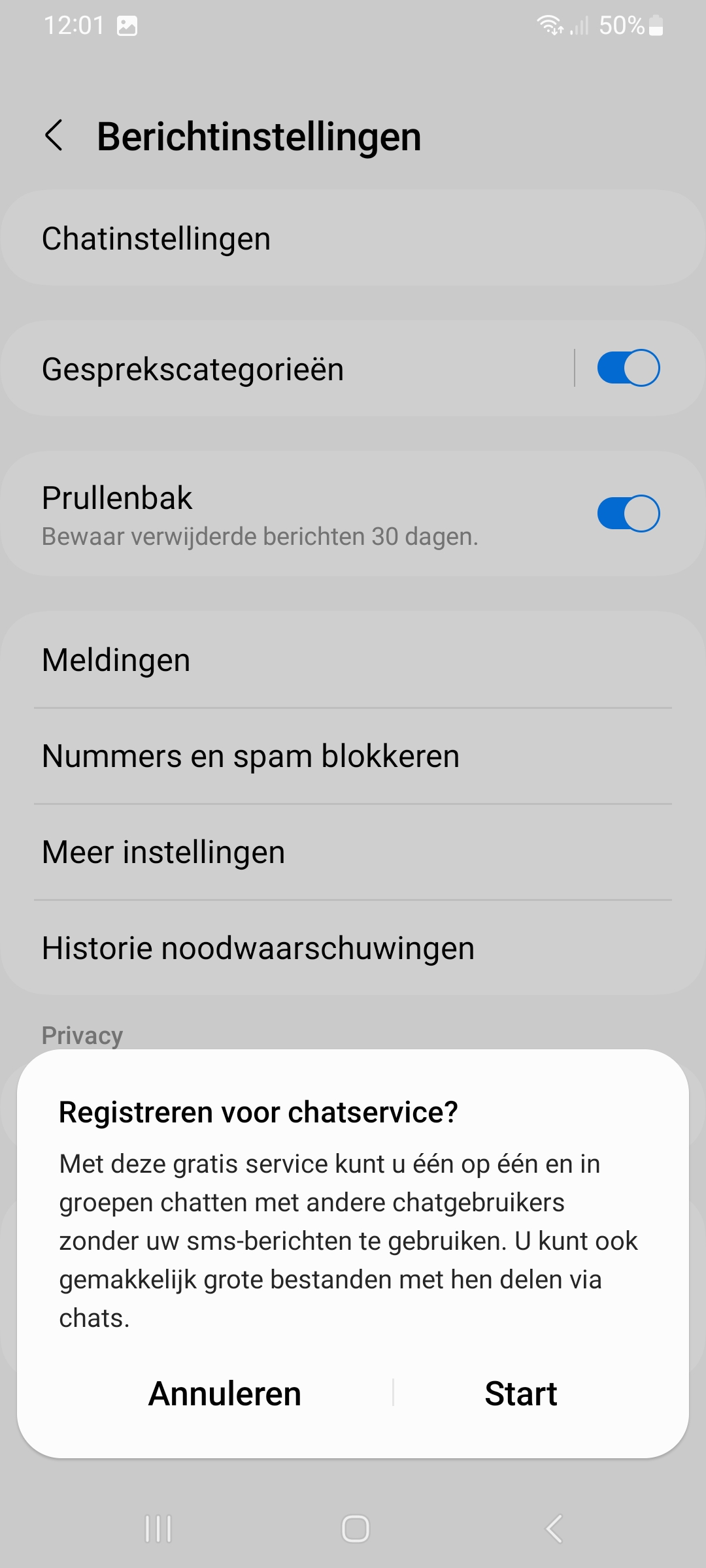 Opgelost: Melding van de berichten app - Samsung Community