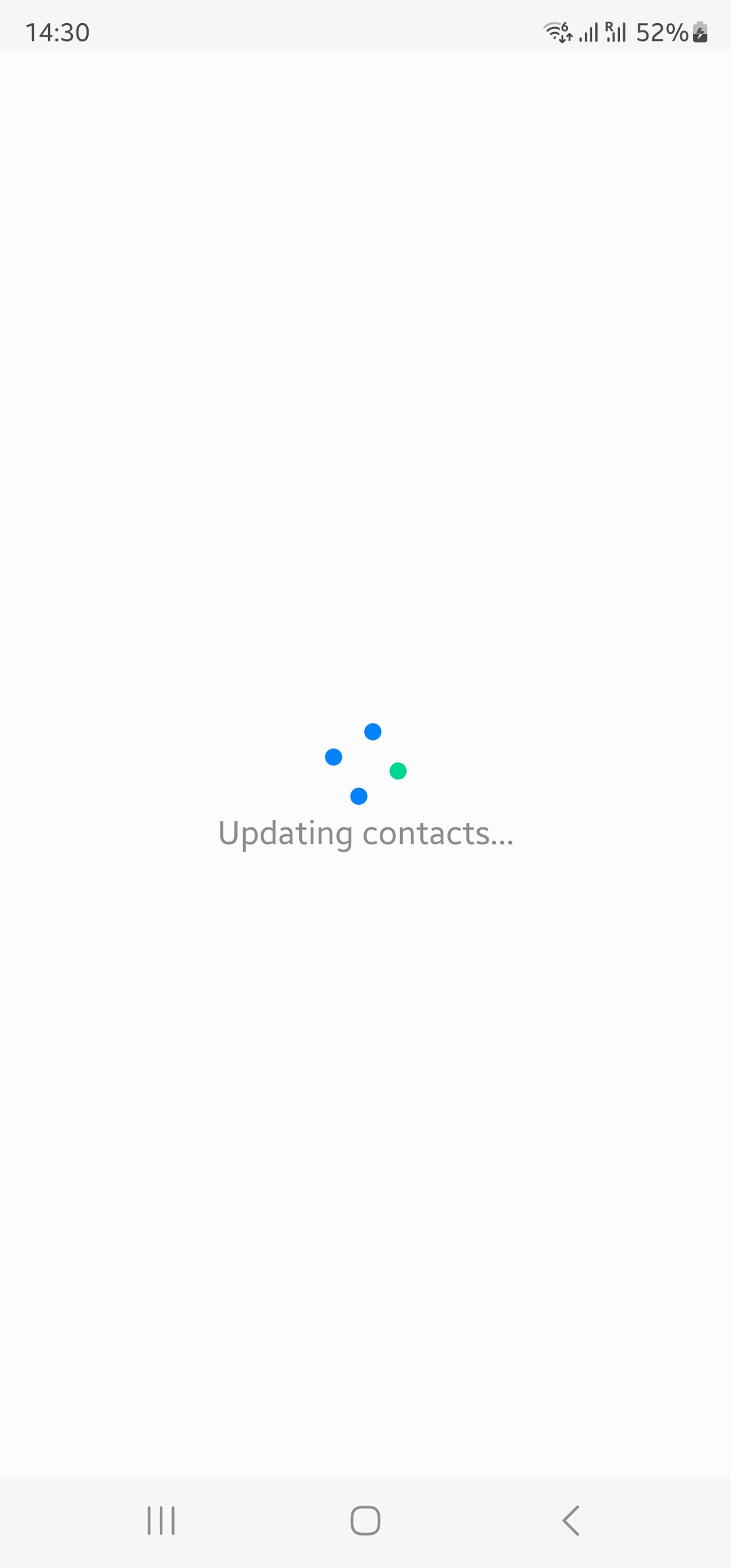 Contacts app stuck in updating contacts - Samsung Community