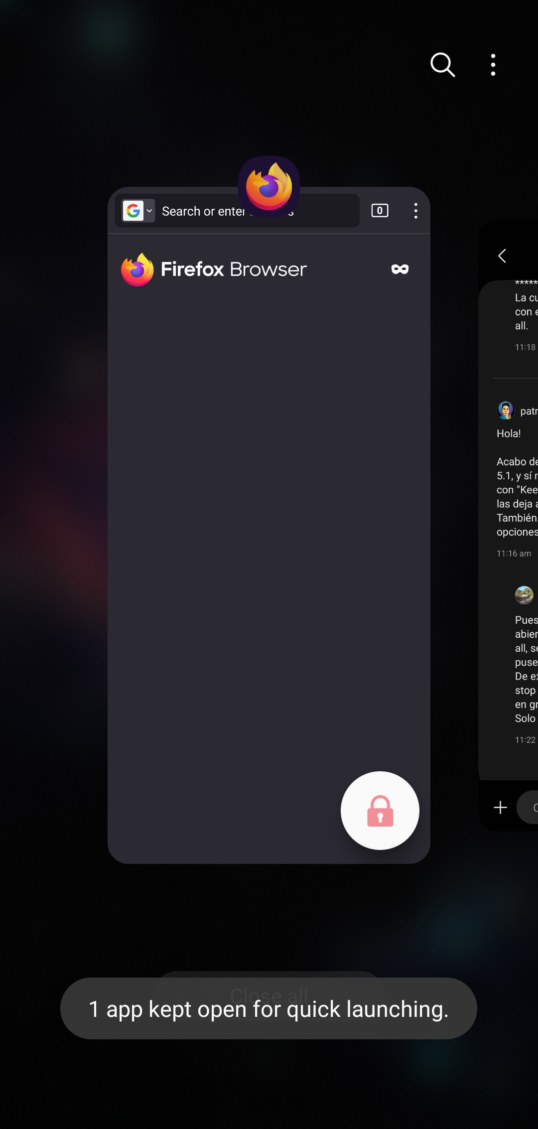 Apps en segundo plano. - Samsung Community