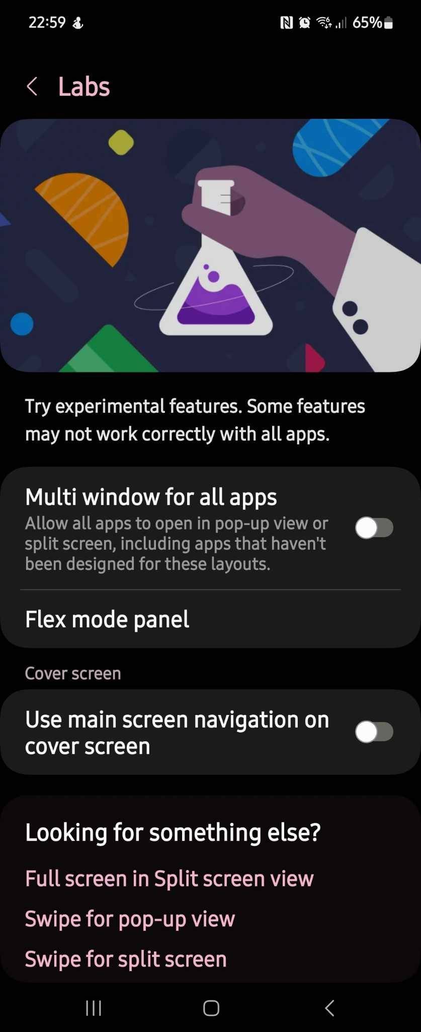 Flip 5 - Cover apps on screen LABS disappeared - Samsung Community