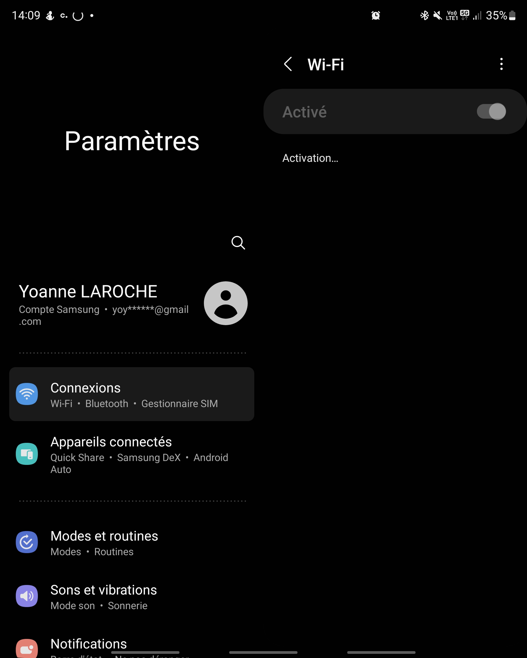 Le wifi ne s'active plus sur mon fold 3 - Samsung Community