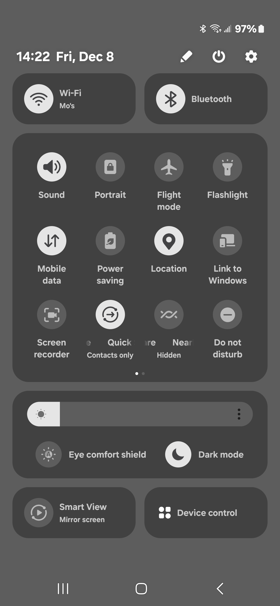 Notification brightness in dark mode - Samsung Community