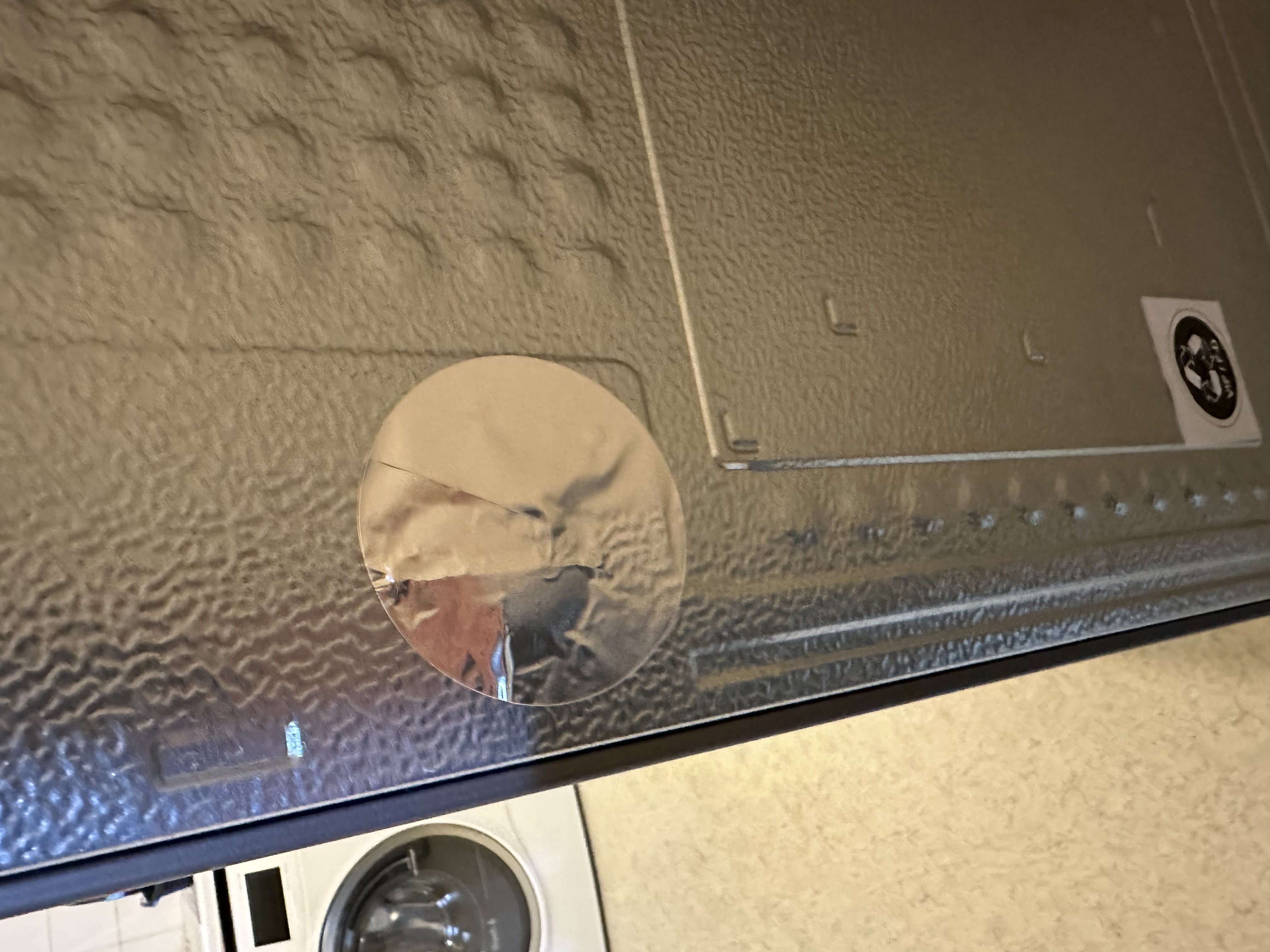 Solved: Silver/Grey Round Stickers Back of New Fridge Freezer - Samsung ...
