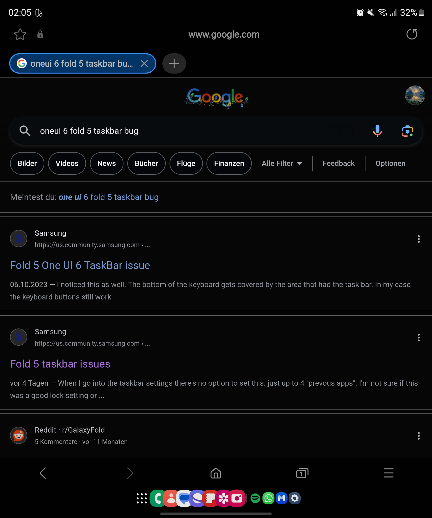 Fold 5 - OneUI 6 Problem mit Taskbar - Samsung Community
